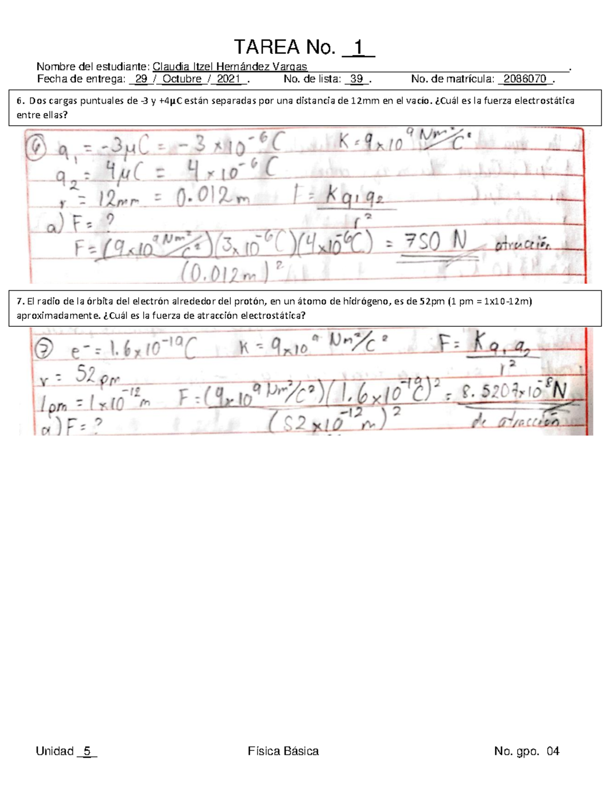 Tarea#1.U5 Hernández Vargas Claudia - TAREA No. 1 Nombre del estudiante: Claudia Itzel Hernández ...
