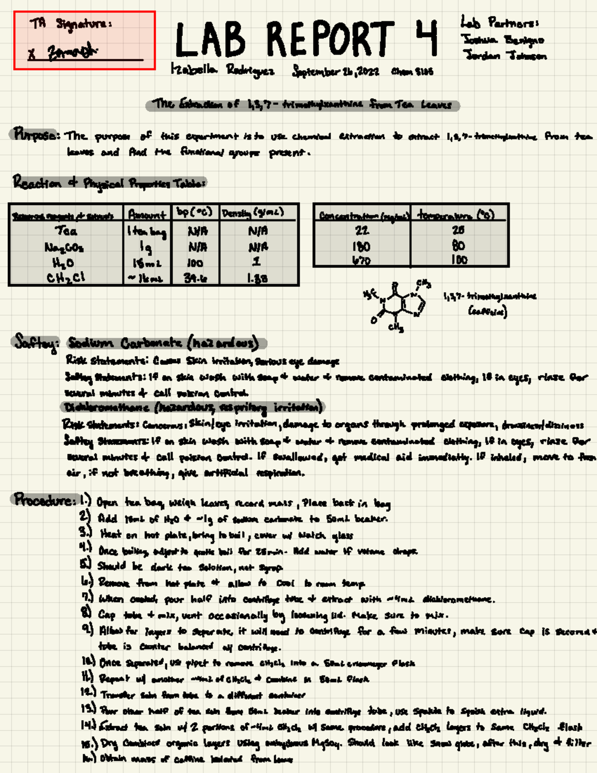 LAB Reoprt 4 - Lab report - CHEM 3105 - Studocu