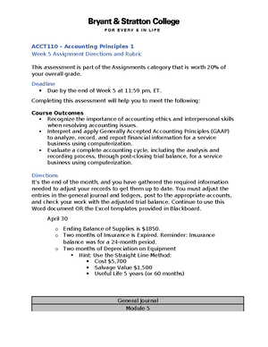 Acct-110+W2++Journalization,+Posting,+and+Trial+Balance+Assignment - Grading Criteria: W2 ...