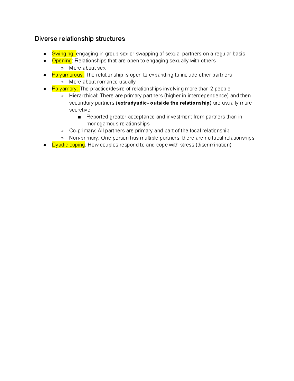 Psych 466- Diverse Relationship Structure - Diverse relationship ...