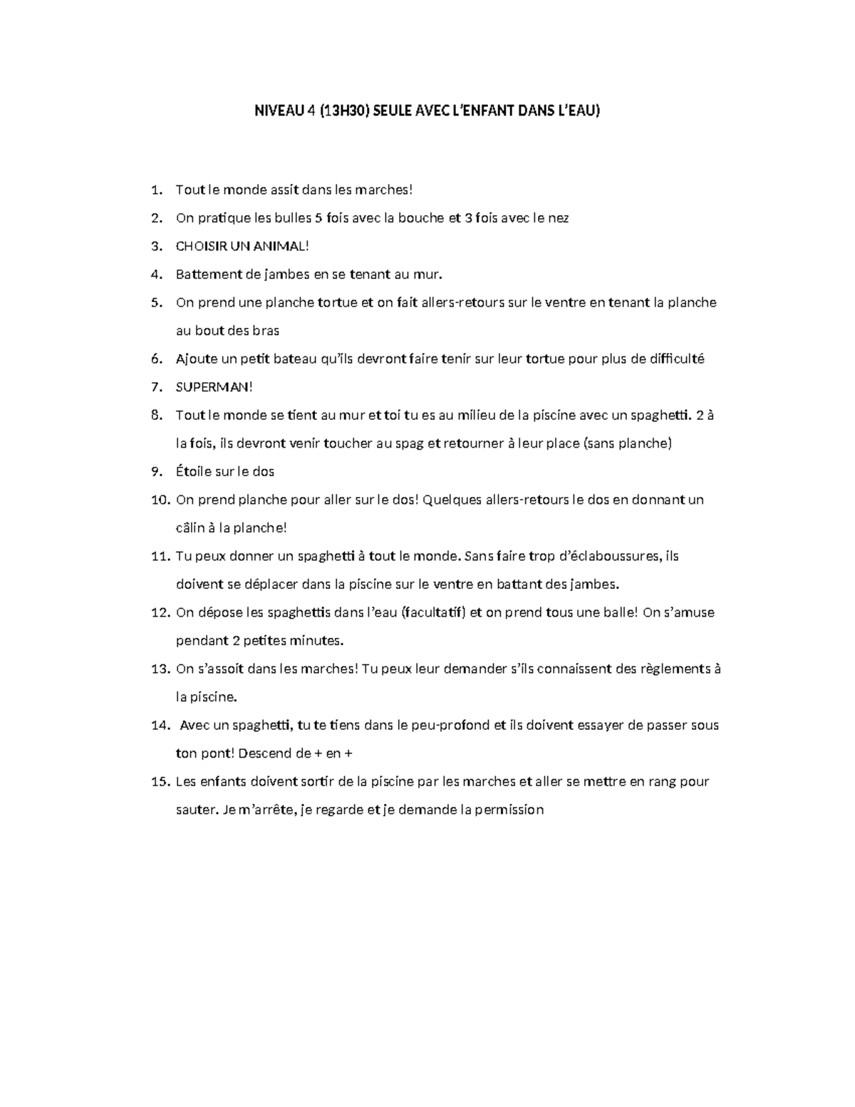 Niveau 4 - Quelques plans de cours - NIVEAU 4 (13H30) SEULE AVEC L ...