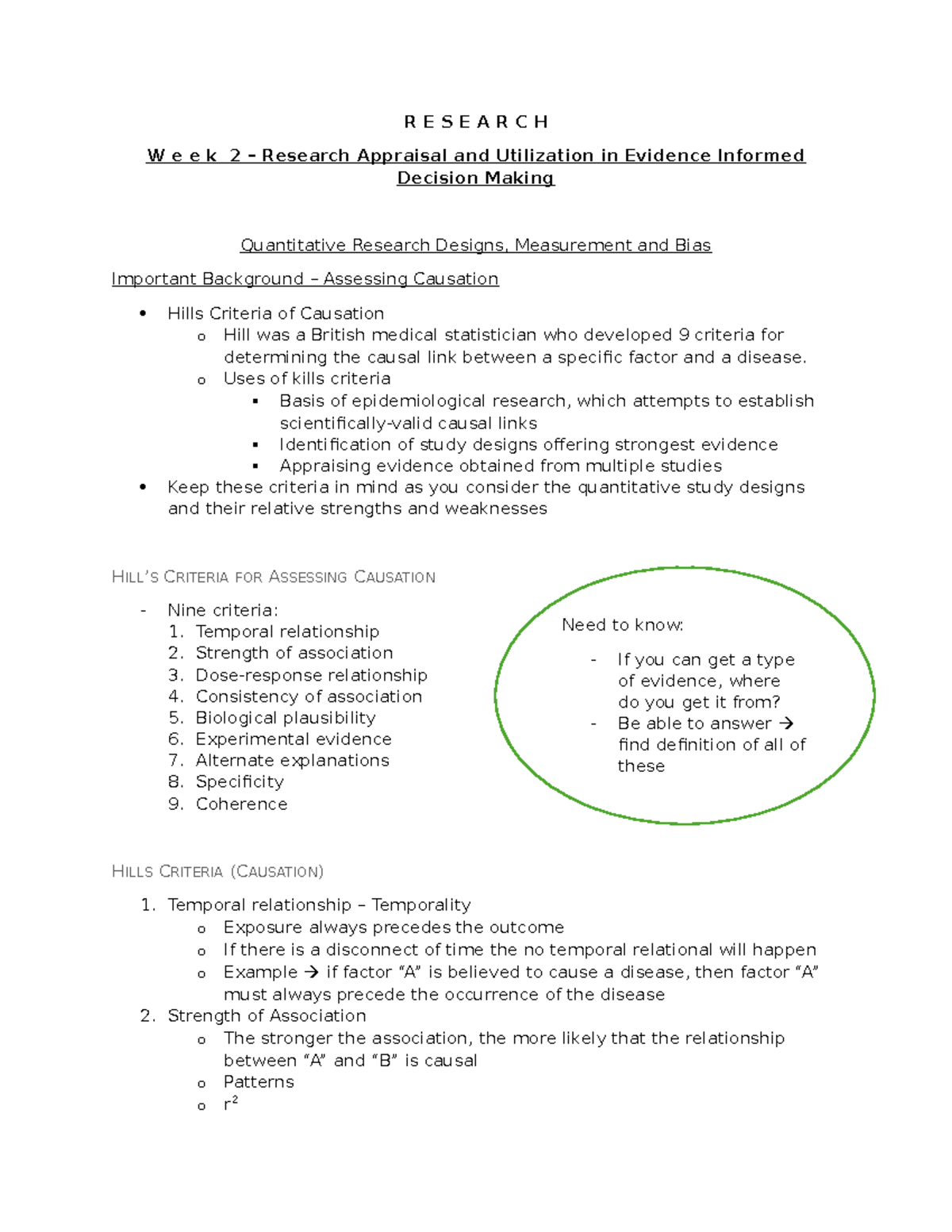 Rsrch WK2 - Quantitative Research Designs, Measurement and Bias - R E S ...