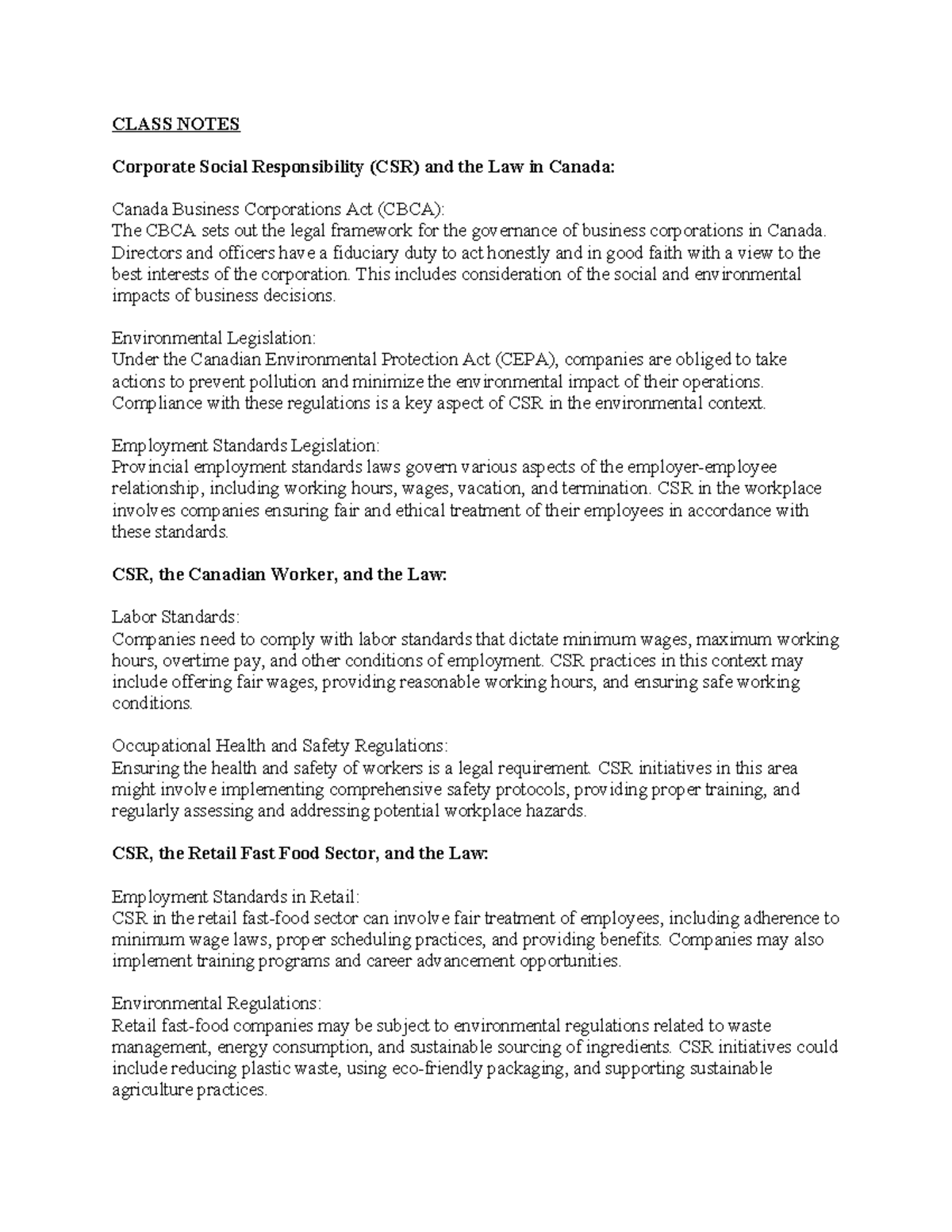 Law5332 - law 533 corporate social responsibility and the law lecture ...