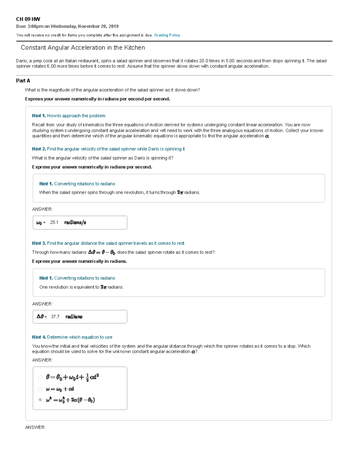 CH 09 HW - Chapter 9 Physics Homework for Mastering - CH 09 HW Due: 3 ...
