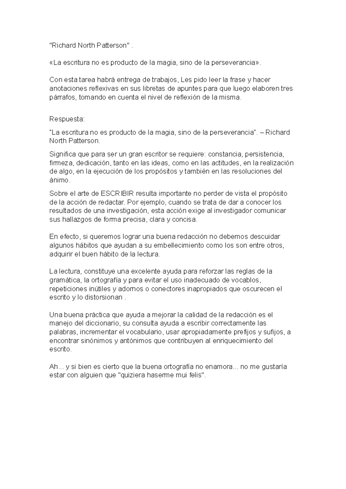 Analisis reflexivo - gkfjf fldffsdodn fnsdfjsdnd gldhddv - "Richard ...