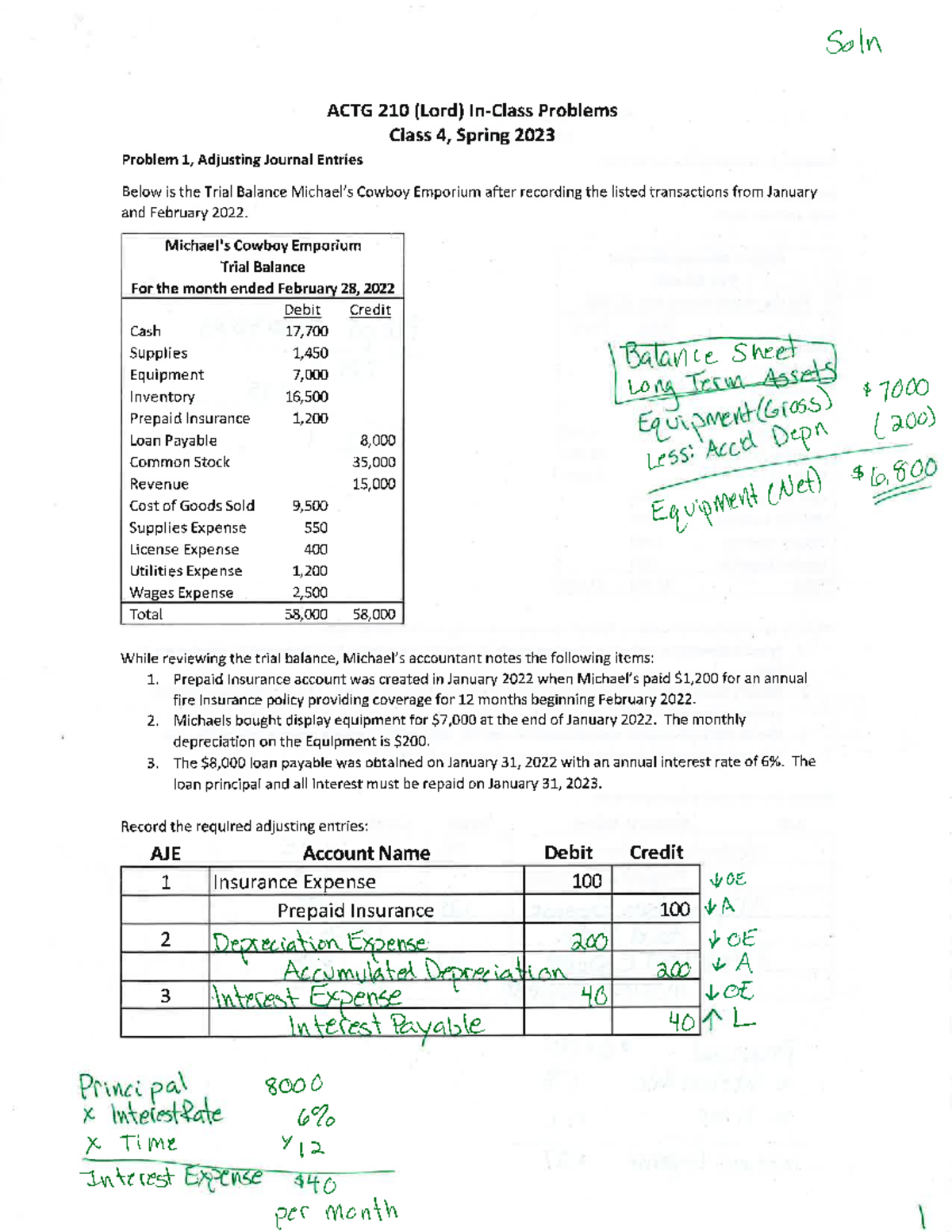 Solutions Week 4 In-Class Problems - ACTG 210 - Studocu