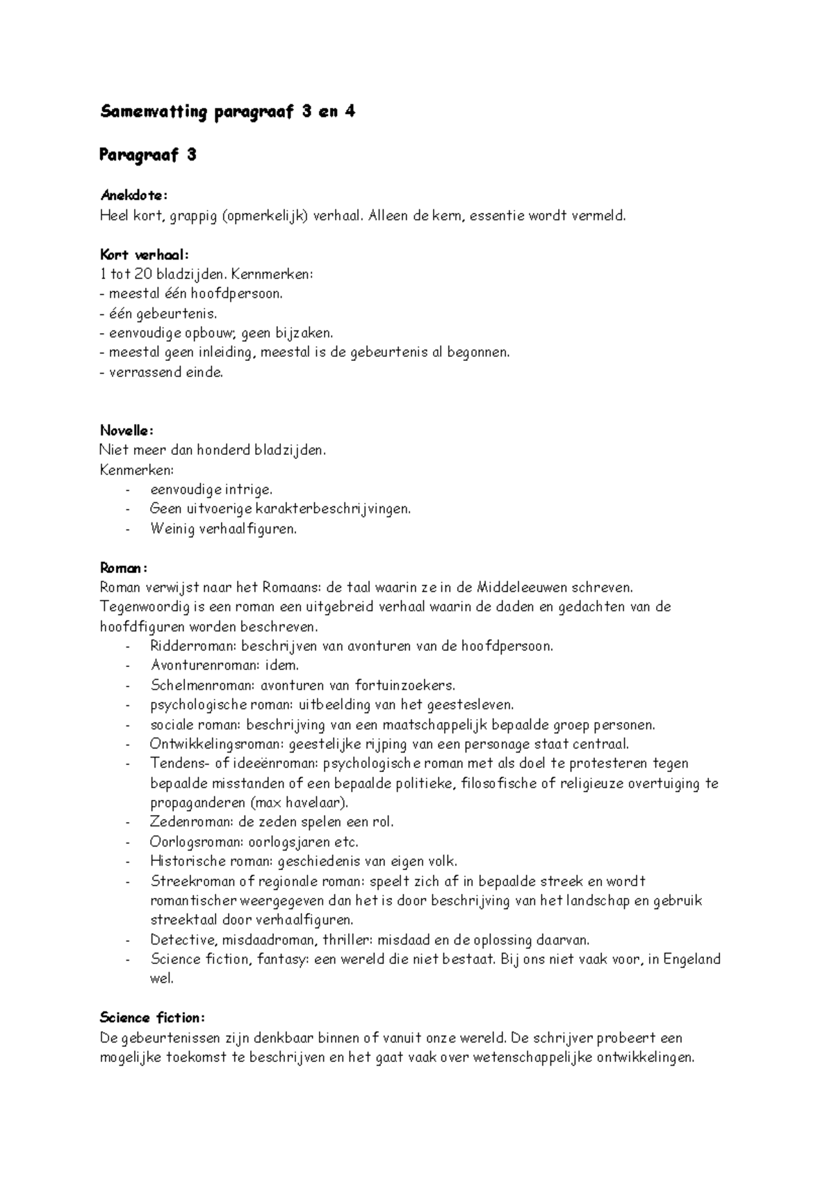 Samenvatting literatuur SLO B paragraaf 3-4 - Samenvatting paragraaf 3 ...