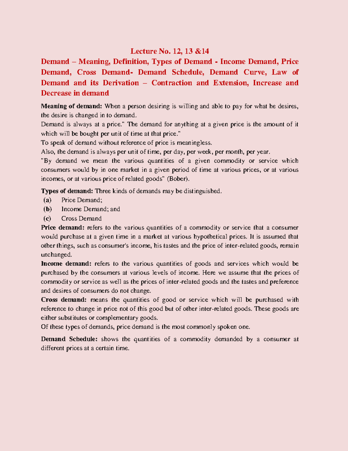 7.Meaning, definition, types -Demand - Lecture No. 12, 13 & Demand ...