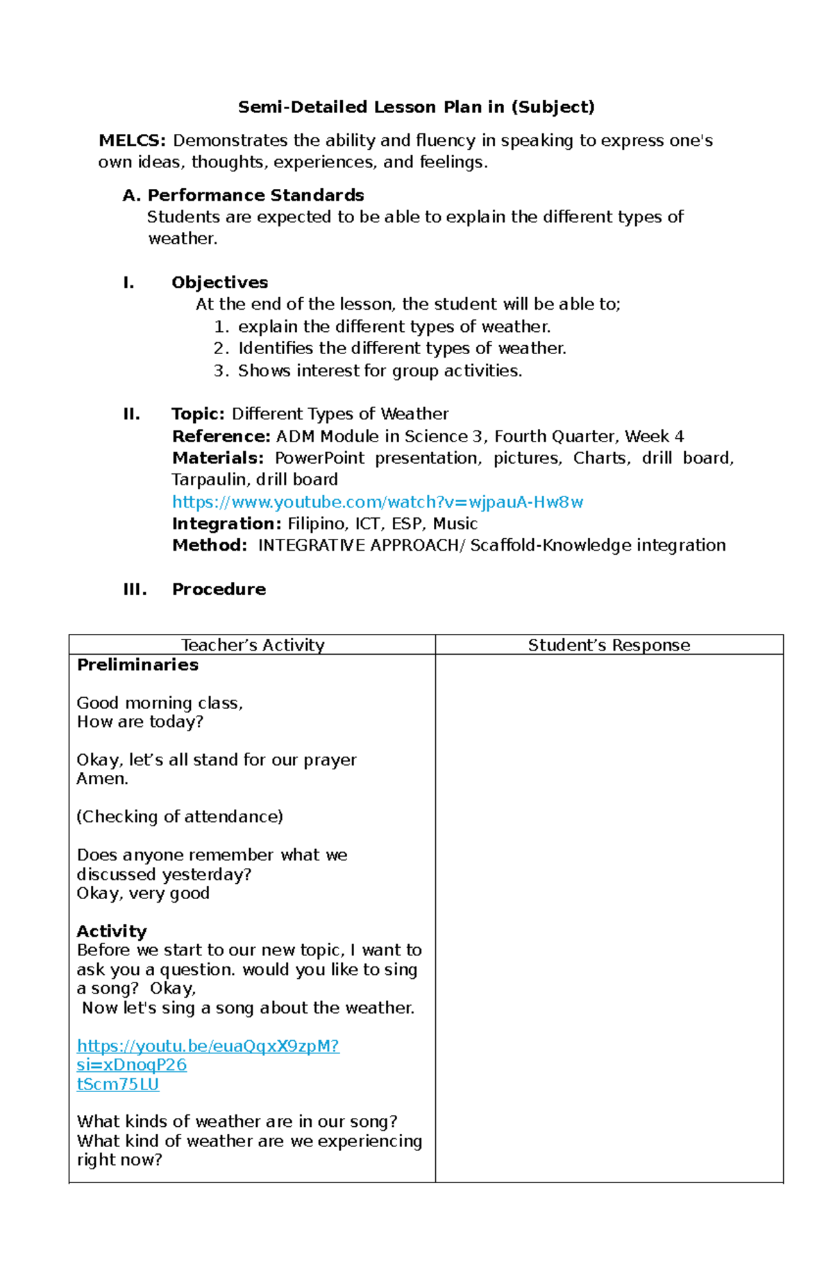 Lesson-Plan-Format - lesson plan format for educ student - Semi ...