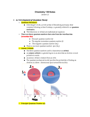Chemistry 130 Notes Lecture 23 - § These properties govern the chemical ...