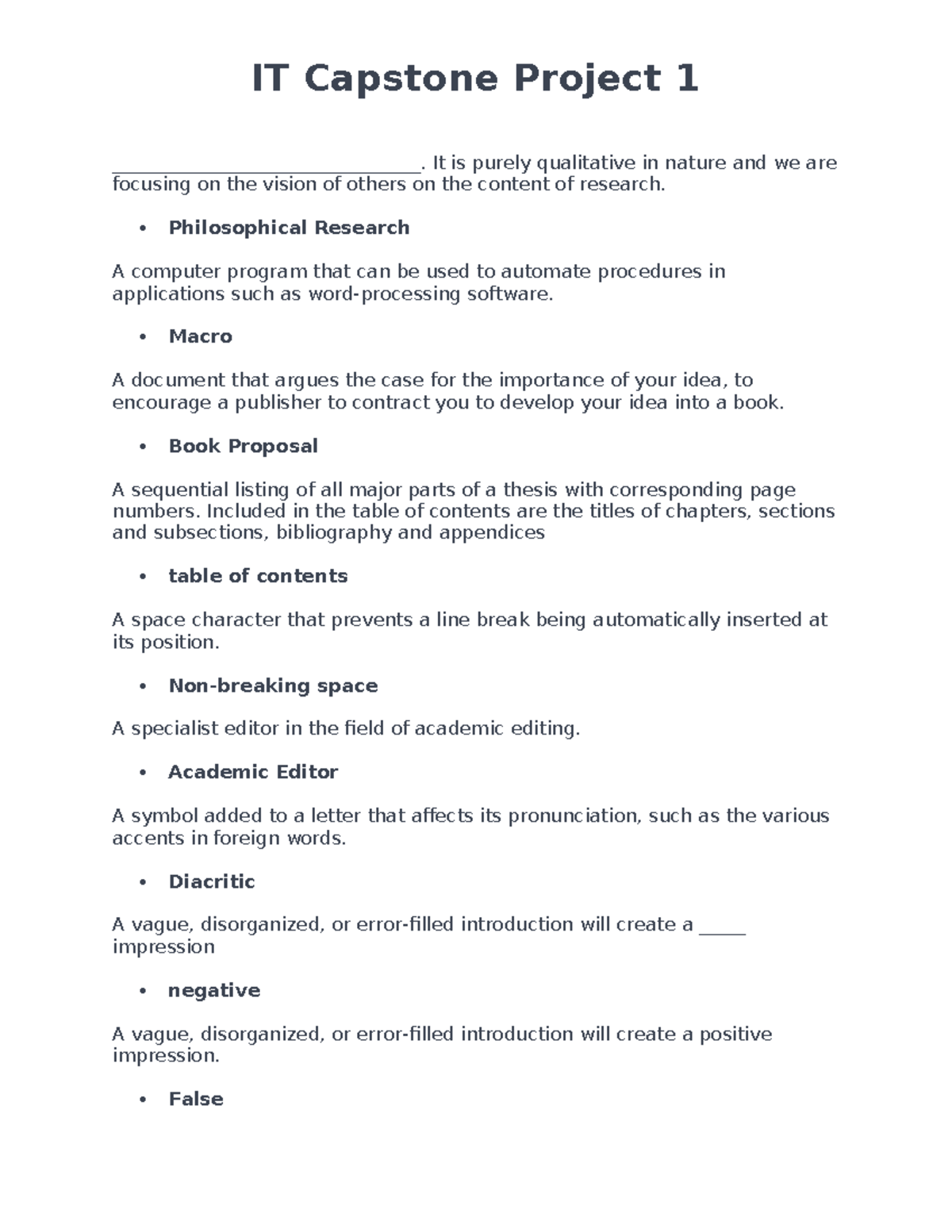 IT Capstone Project 1 - N/A - _________________________________. It is ...