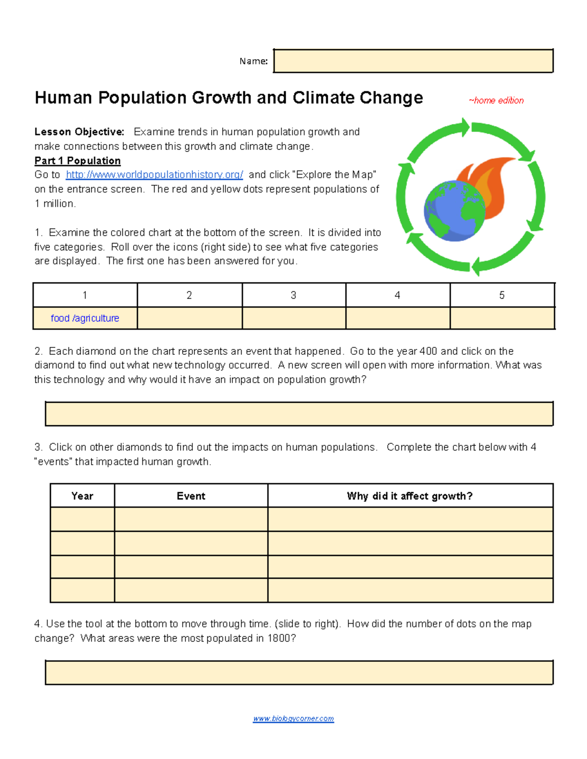 Human Population Growth and Climate - 7471408 - Name: Human Population ...