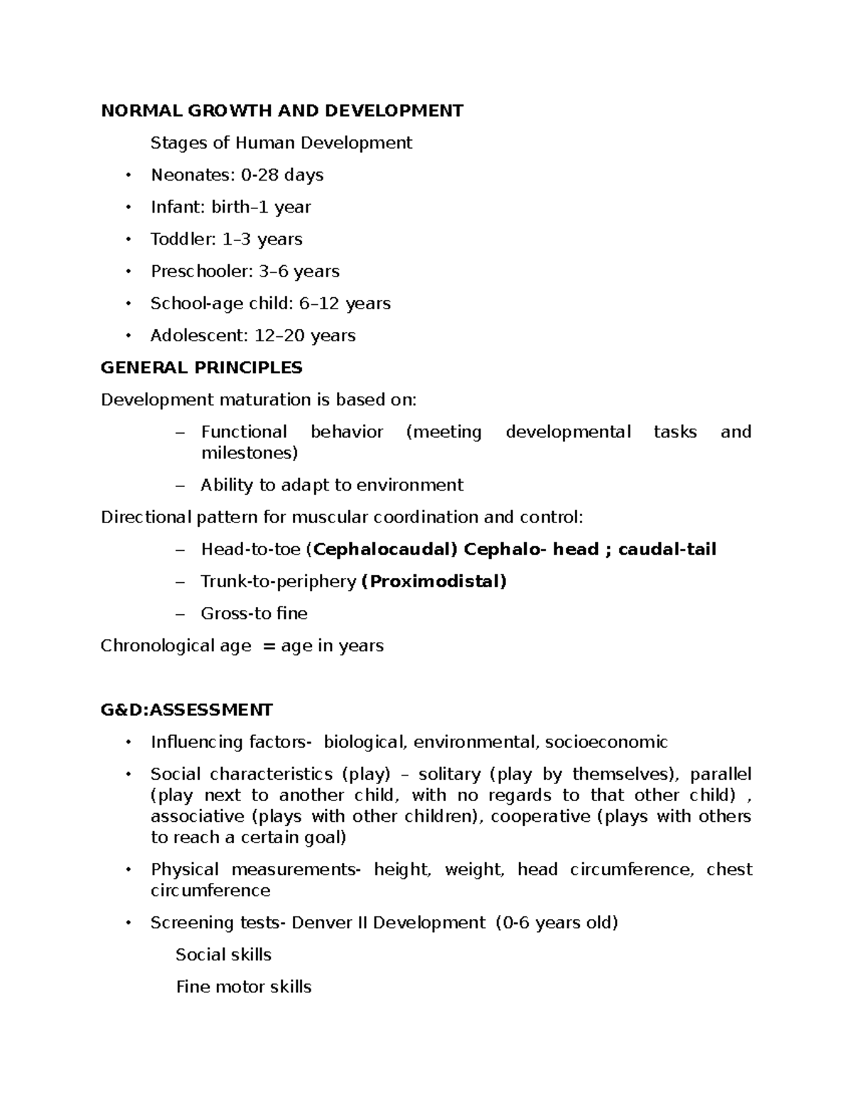 Normal Growth AND Development - NORMAL GROWTH AND DEVELOPMENT Stages of ...