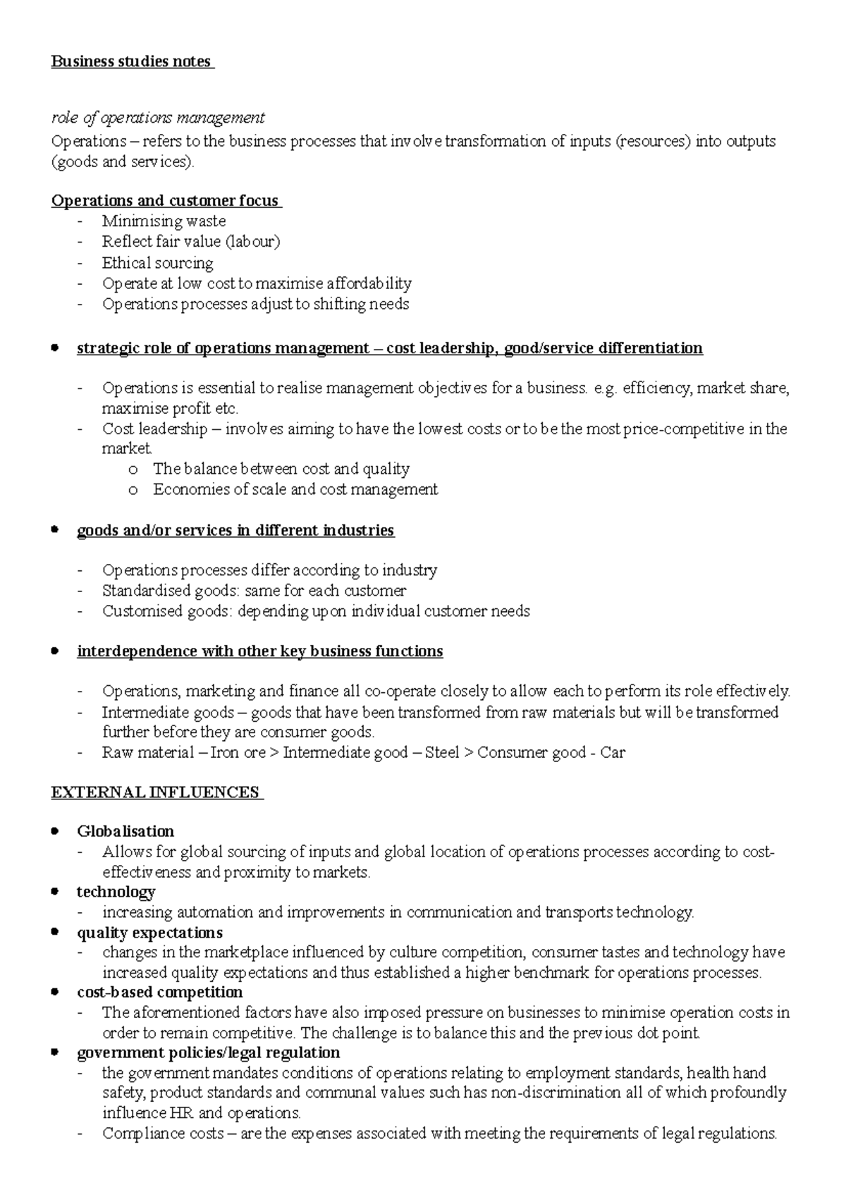 Business Studies Notes Business Studies Notes Role Of Operations business-studies-notes-business-studies-notes-role-of-operations