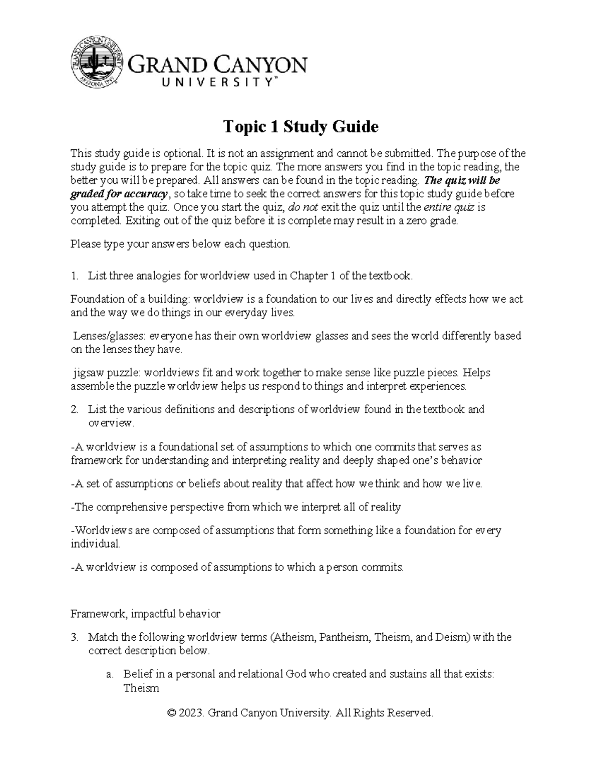 CWV 101 301 T1Study Guide Online - Topic 1 Study Guide This study guide ...