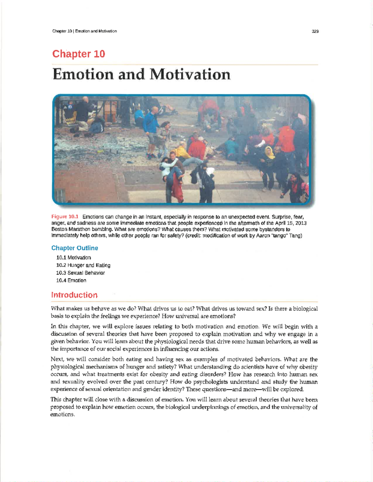 Chapter 10 - Textbook pages - Chapter 10 Emotion and Motivation 329 Chapter 10 Emotion and - Studocu
