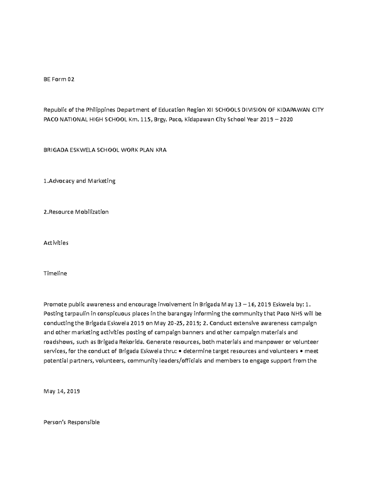 BE Form 02-WPS Office - It is For Brigada form - BE Form 02 Republic of ...