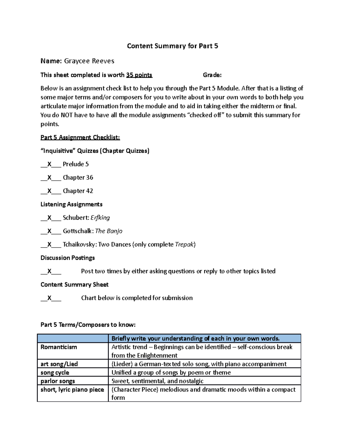 Content Summary Part 5 - Lecture notes 5 - Content Summary for Part 5 ...