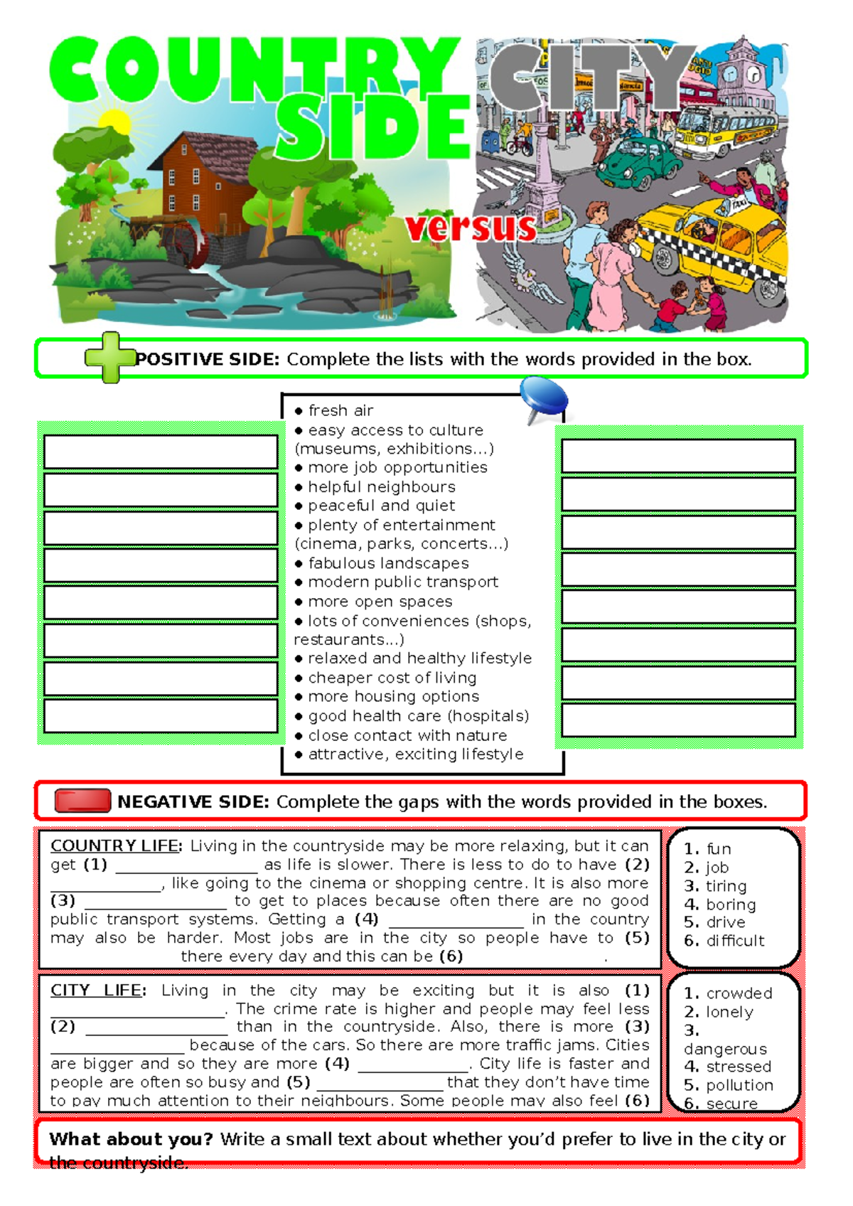 City-vs-countryside-life-information-gap-activities 87963 - fresh air ...