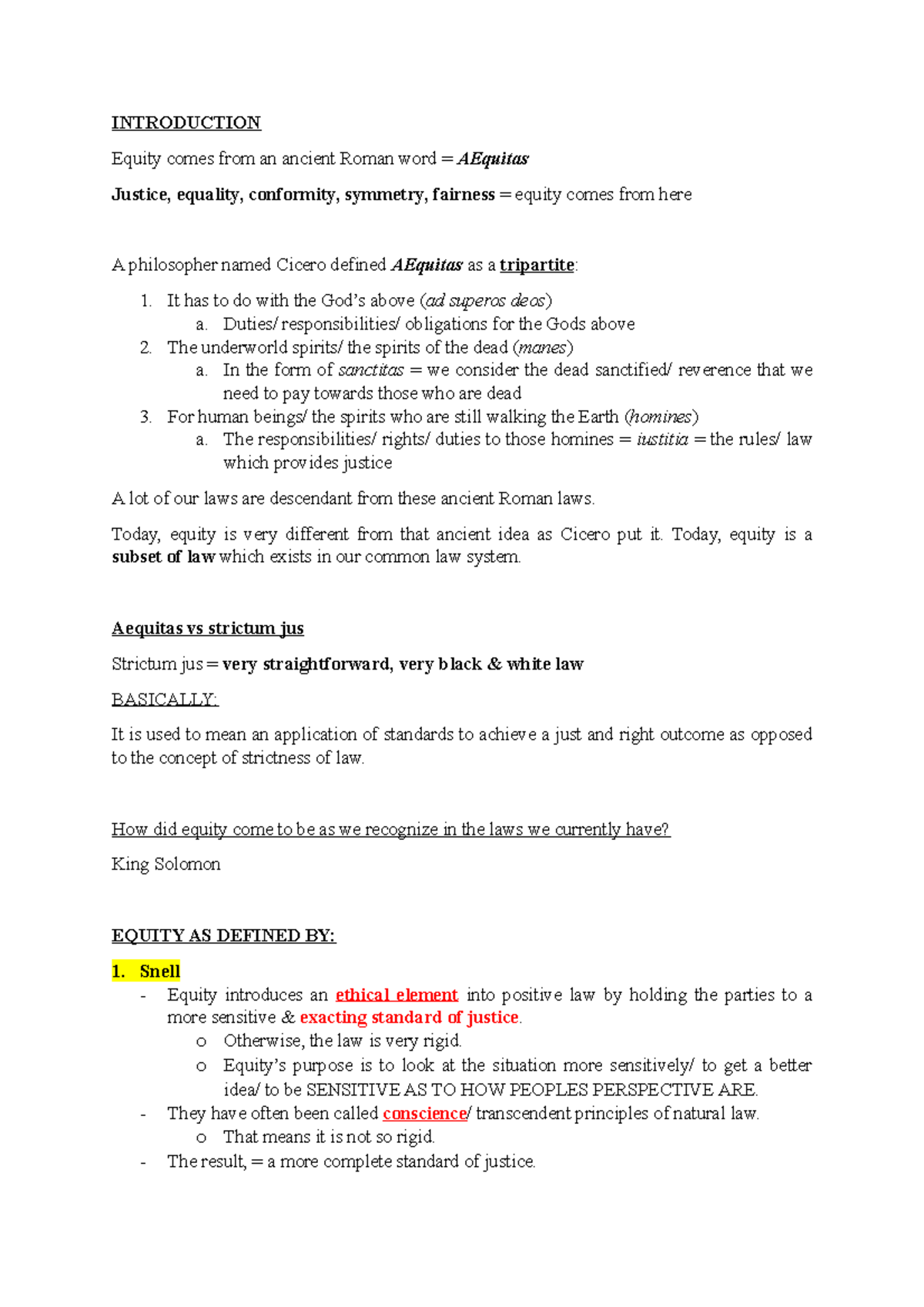 Equity 1A - Equity and Trust I - MMU - Studocu