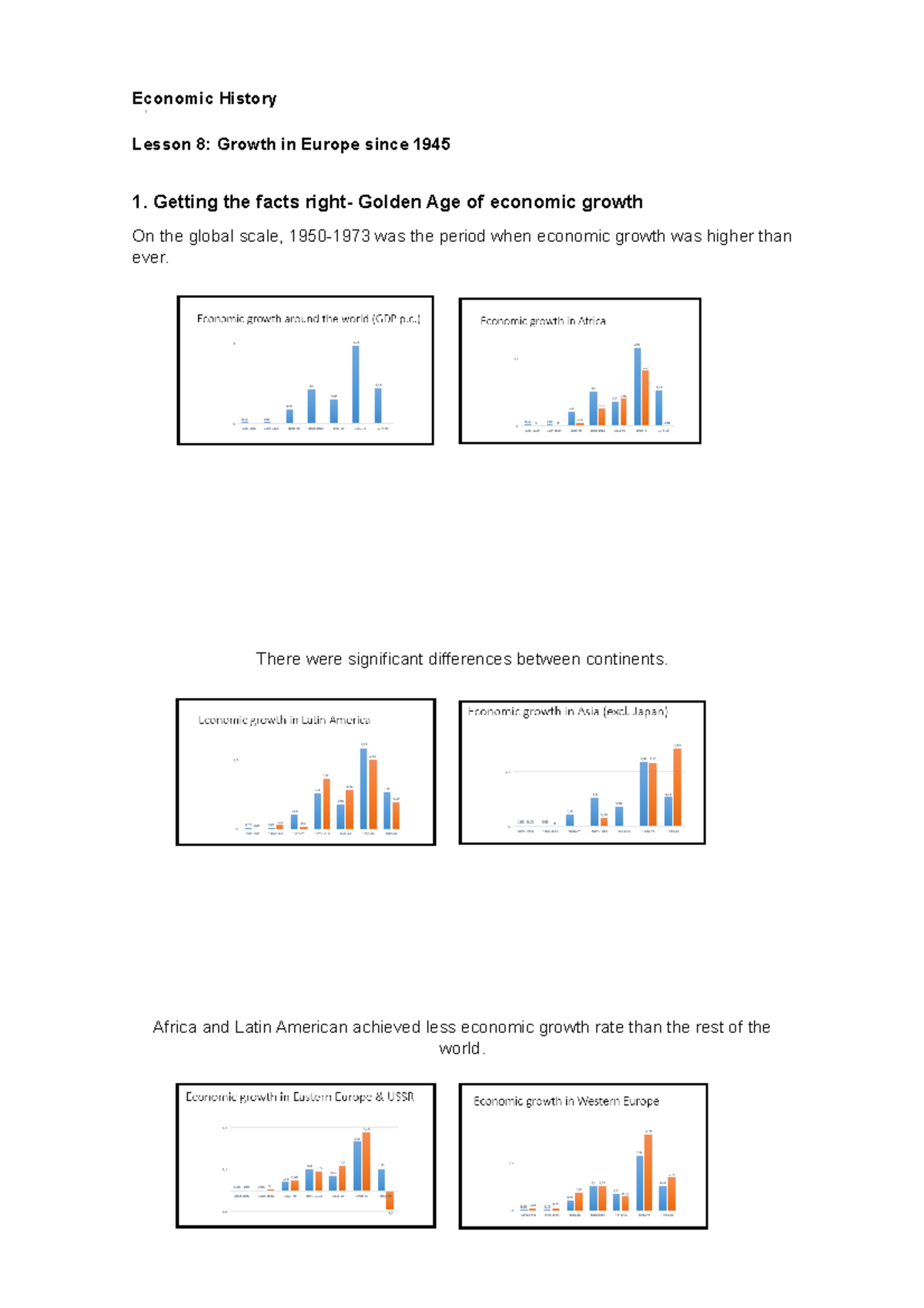 Tema 8 - Apuntes 8 - Economic History Lesson 8: Growth in Europe since ...