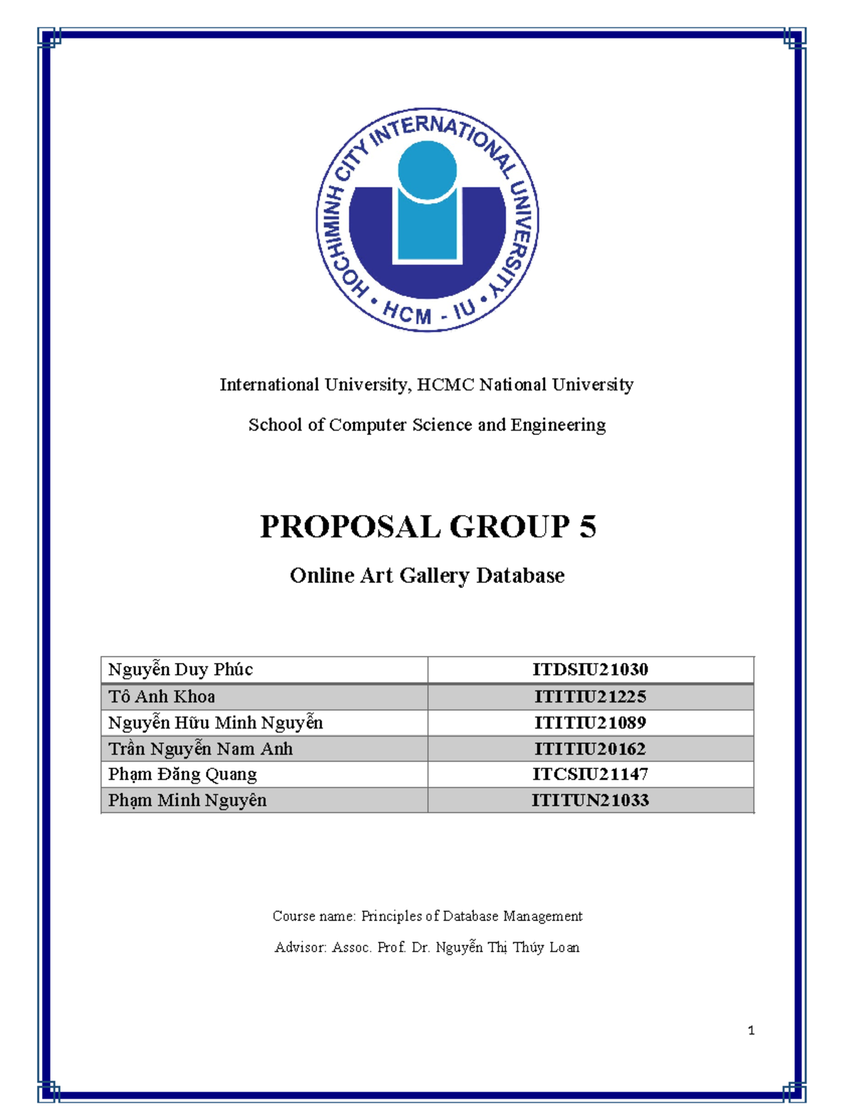 Proposal for PDM project - International University, HCMC National ...
