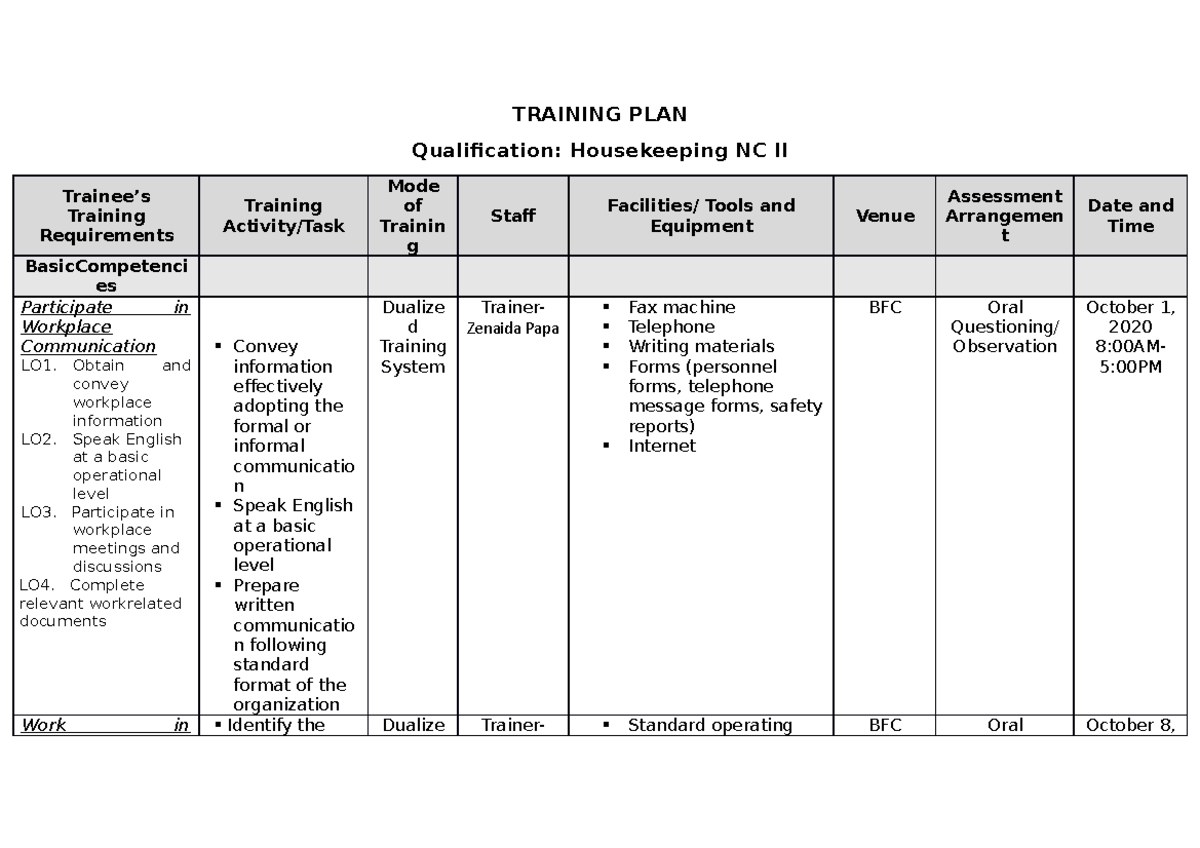 1 Training PLAN - The course analyzes Philippine history from multiple ...