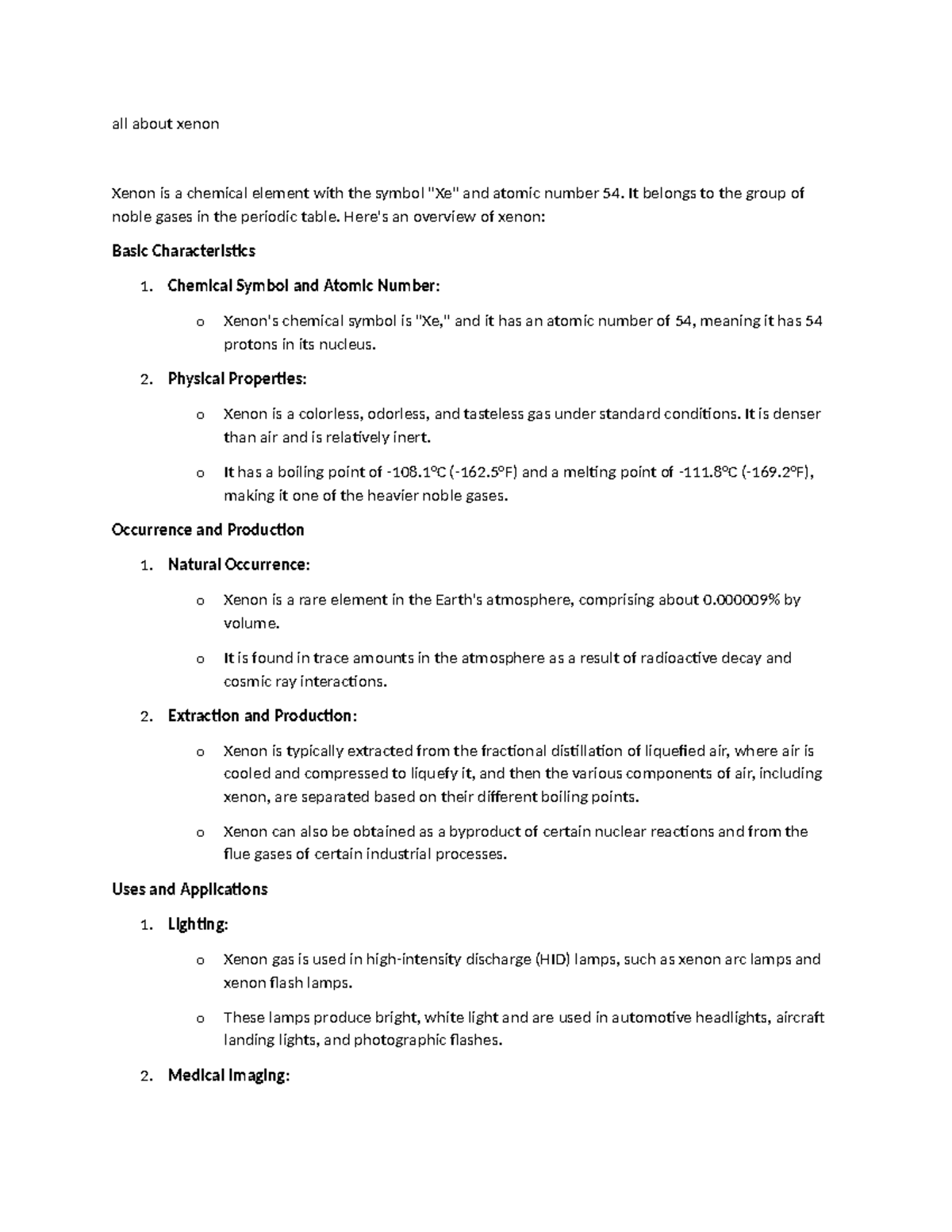 All about xenon - all about xenon Xenon is a chemical element with the ...