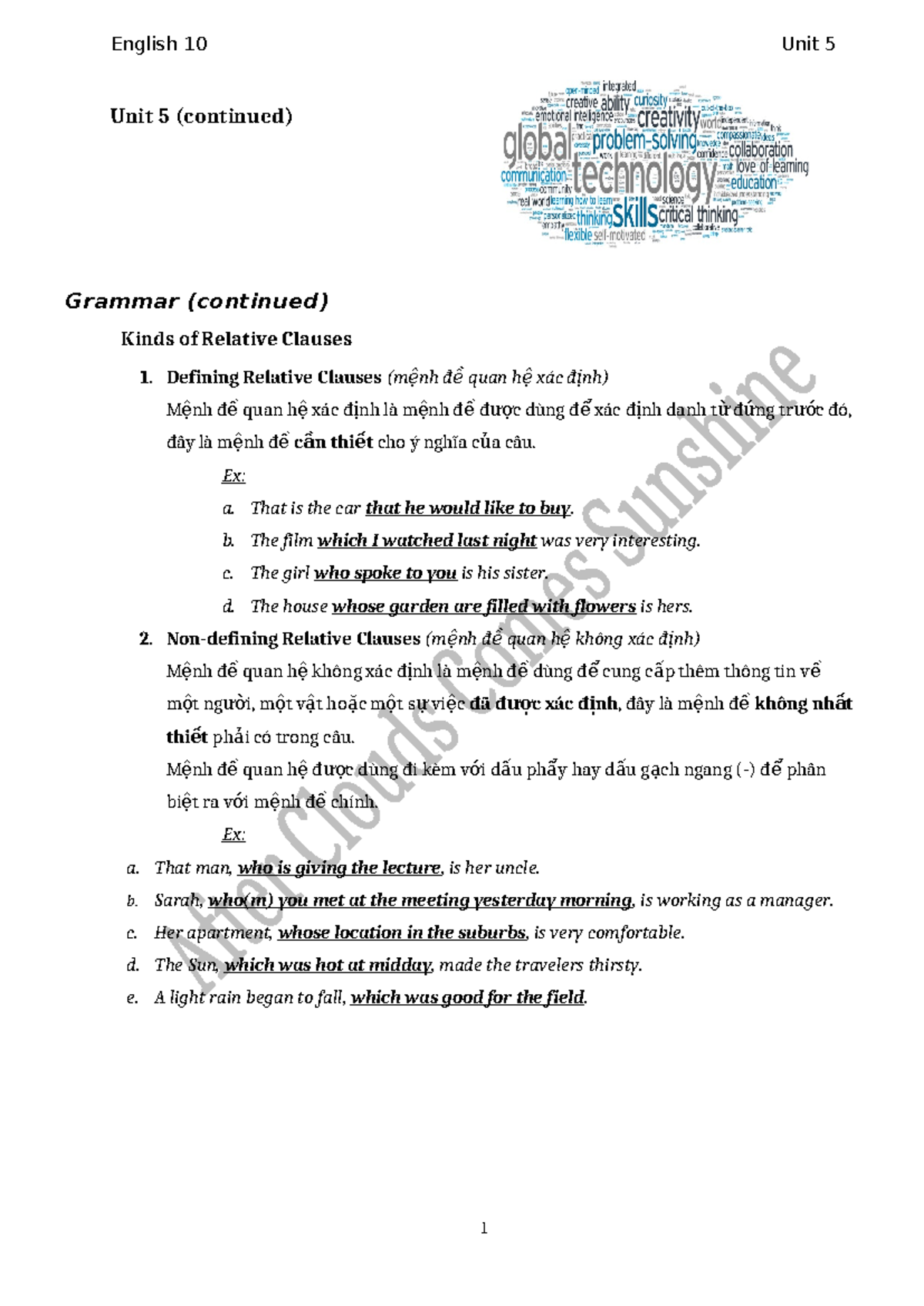 FILE 2022011 1 090447 English-10-Unit-5-continued - English 10 Unit 5 ...