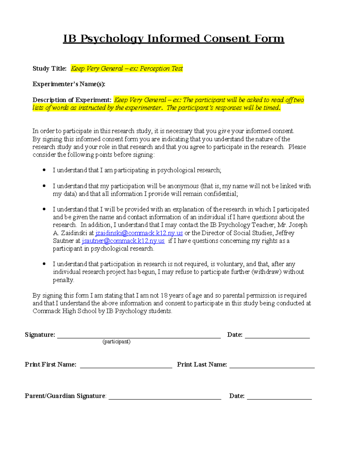 IB Psych-IA-Consent Form - IB Psychology Informed Consent Form Study ...