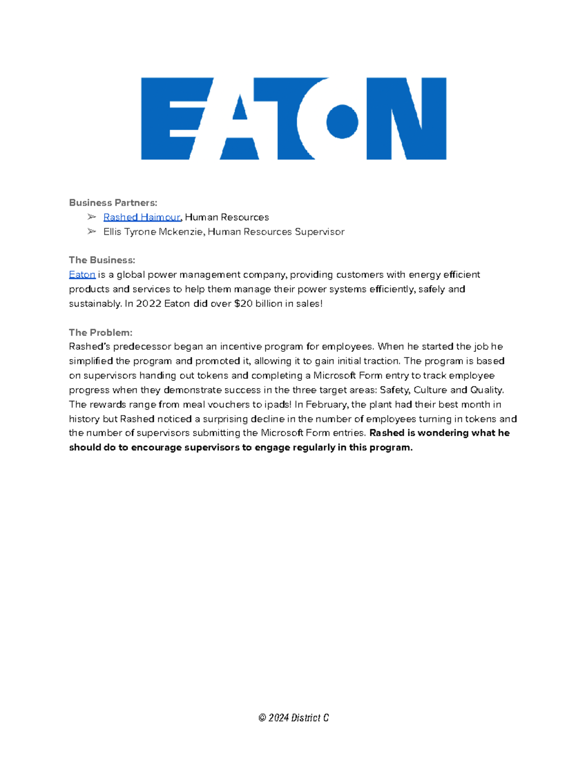 Eaton Problem Scope We Are An Intelligent Power Management Company Uniquely Positioned To