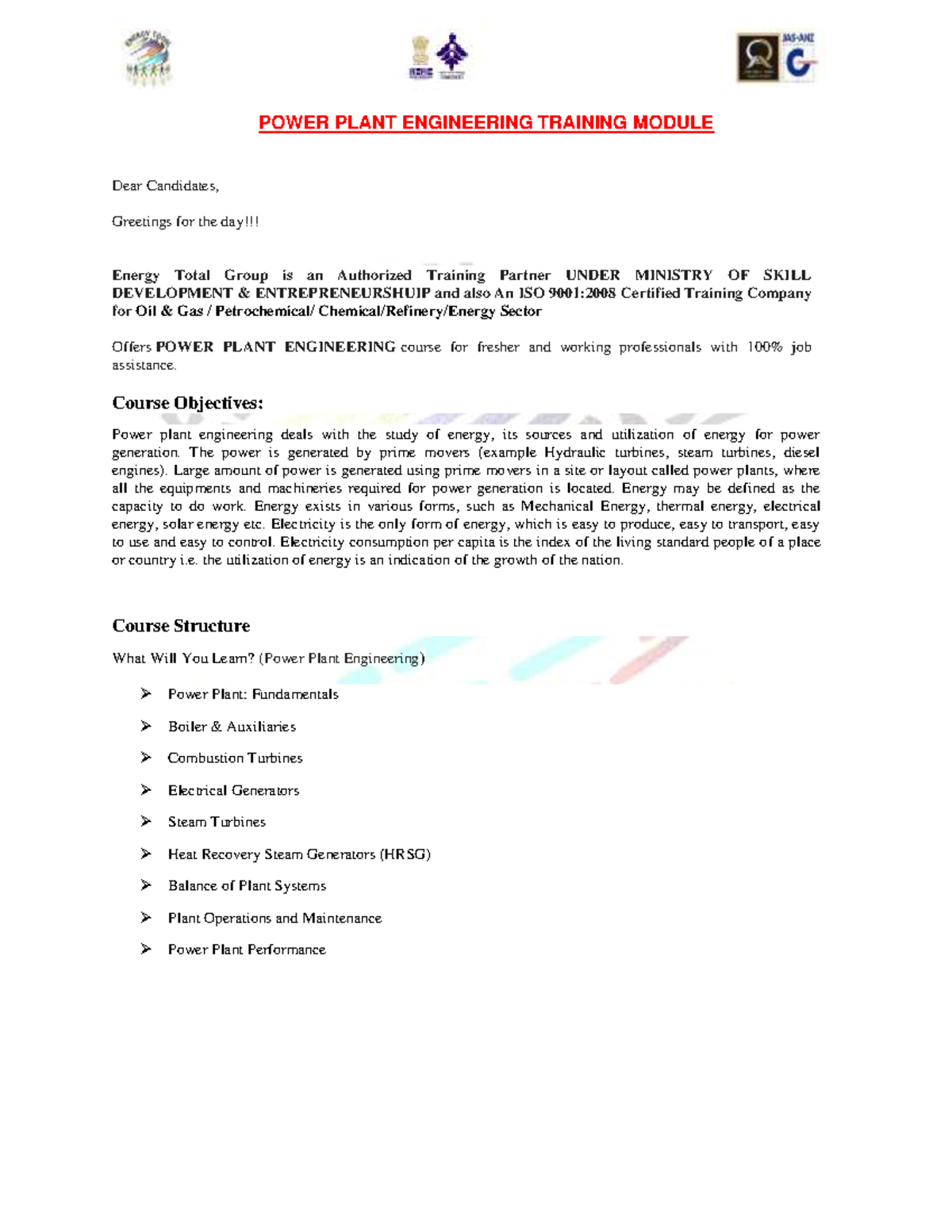 Power- Plant- Engineering - POWER PLANT ENGINEERING TRAINING MODULE ...