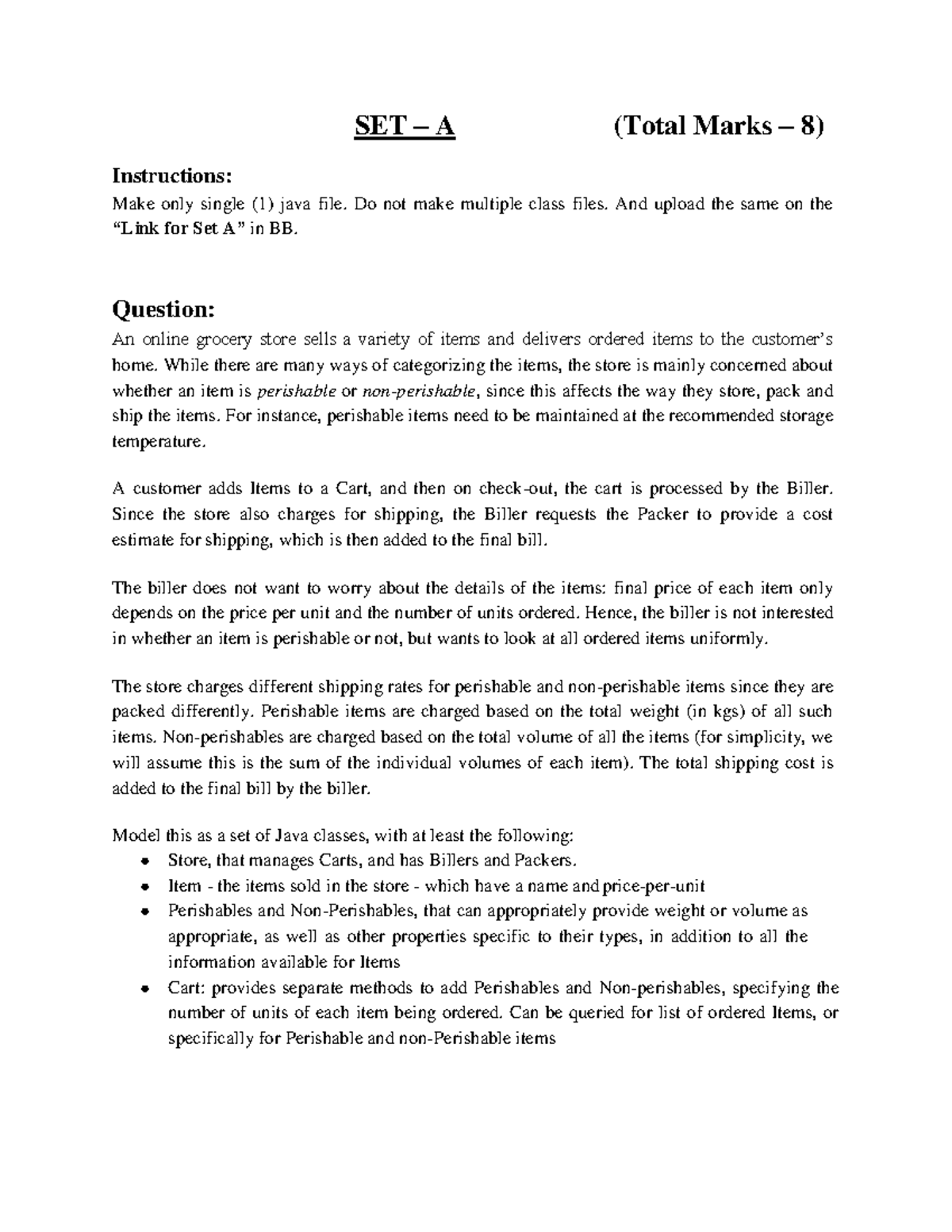 Set A Assignment Of Bits Goa Cs202 Set A Total Marks 8 Instructions Make Only Single