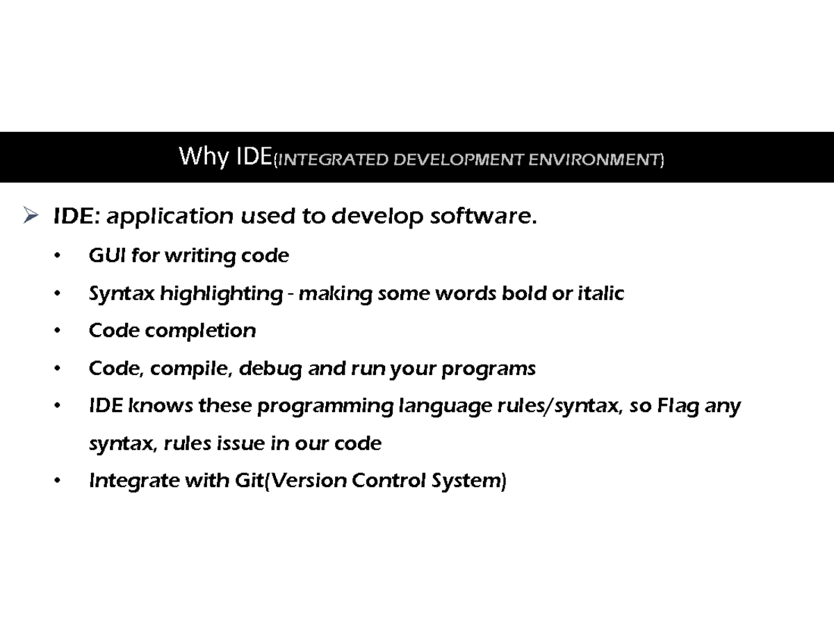 Handouts-Pytest-1 - Why IDE(INTEGRATED DEVELOPMENT ENVIRONMENT) IDE ...