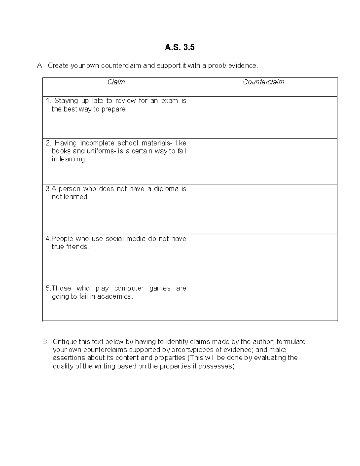 11RW-AS-3 - Reading and writing lecture notes - A. 3. A. Create your ...