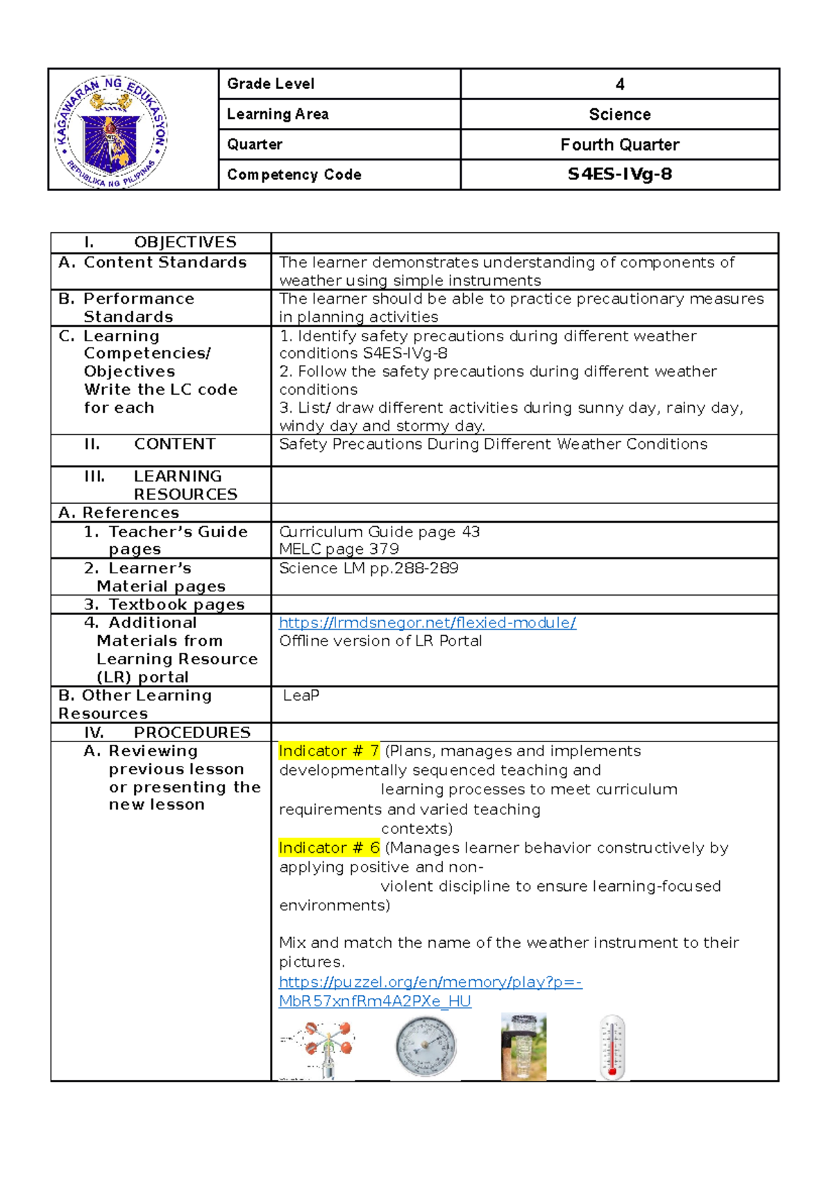 Q4-Science CO#2 - MOdule - Grade Level 4 Learning Area Science Quarter ...