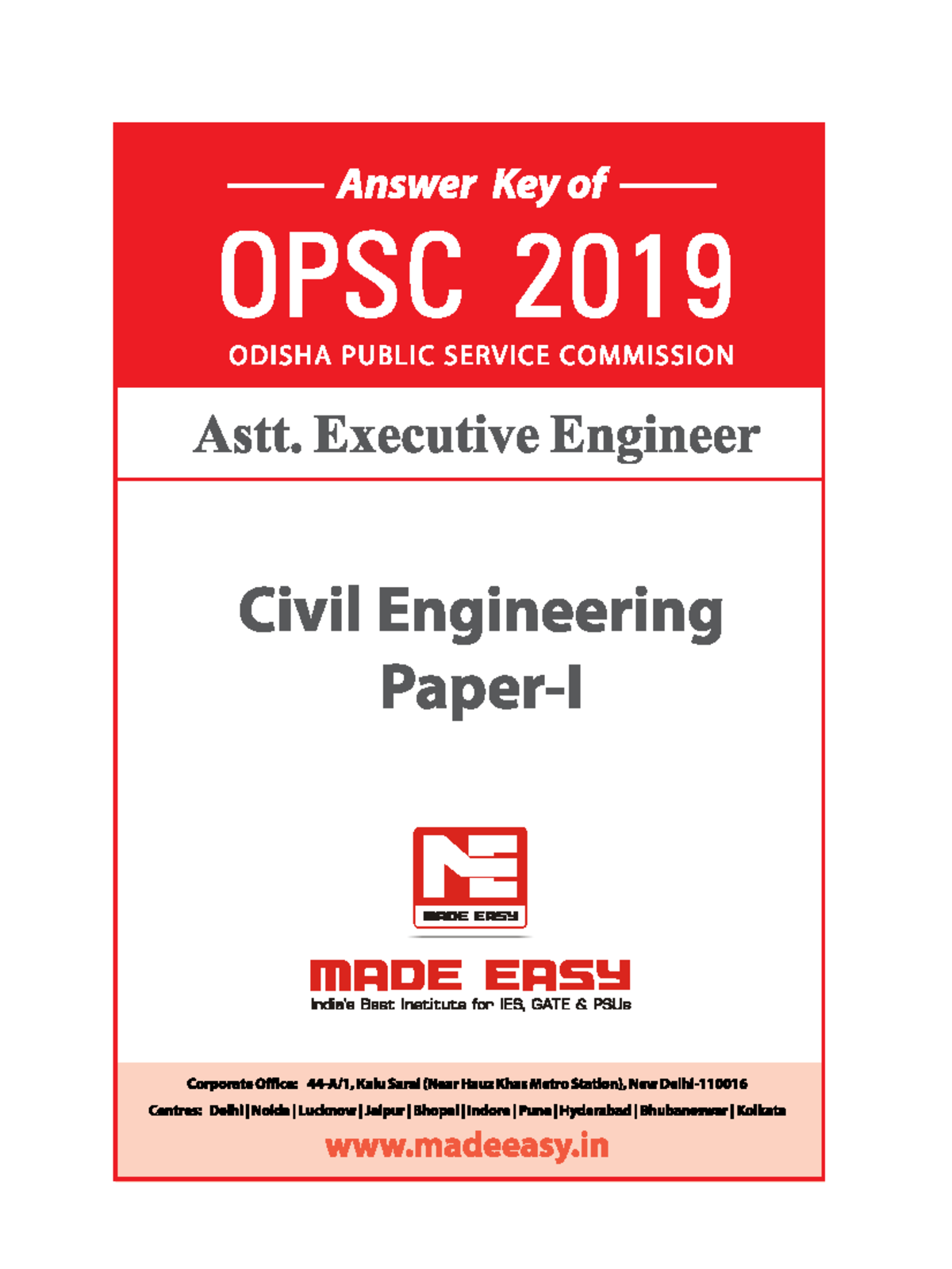 665purl OPSC 2019 CE Paper I - Civil engineering - Studocu