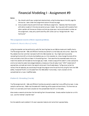 Assignment #10 - VBA - Count Interior Colors - Instructions - Financial Modeling I - Assignment ...