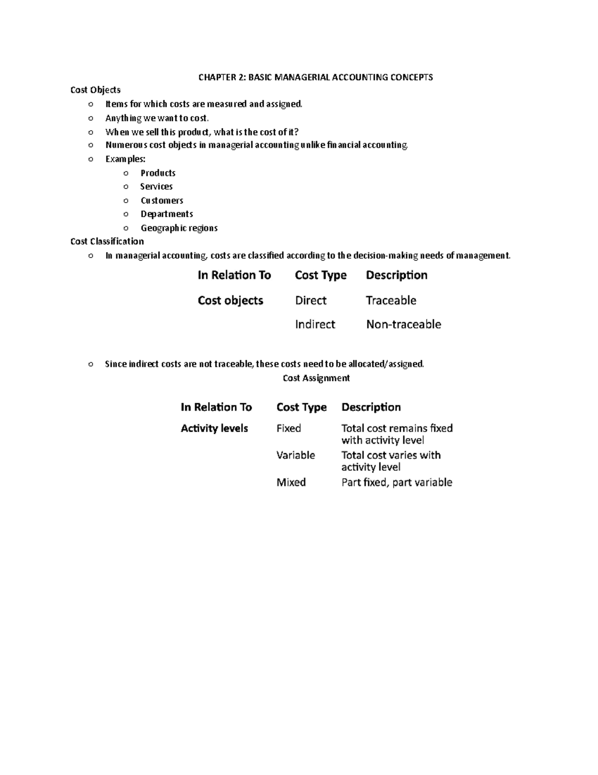 ACC 406- Chapter 2 Revised - CHAPTER 2: BASIC MANAGERIAL ACCOUNTING ...