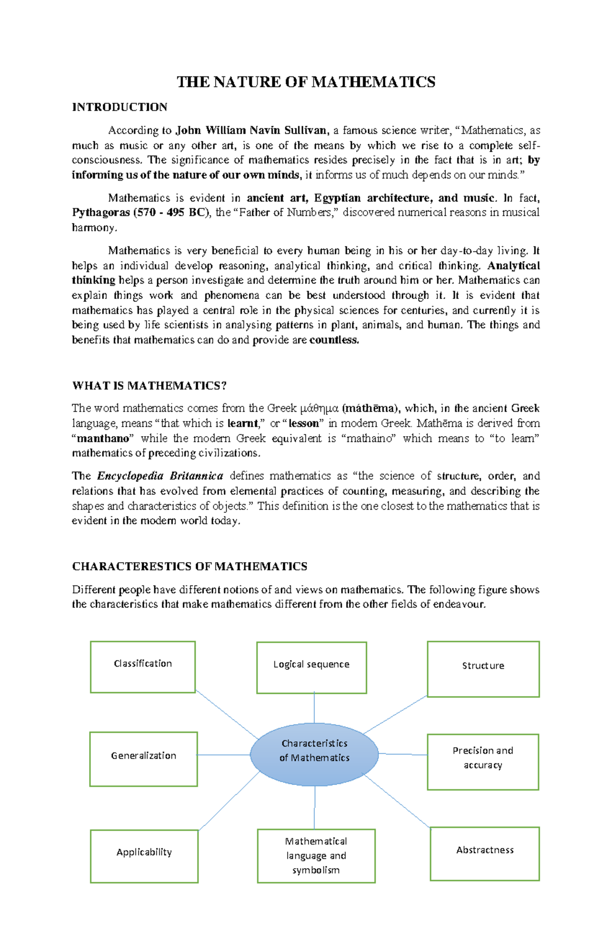 Reviewer - hope it helps. - THE NATURE OF MATHEMATICS INTRODUCTION ...