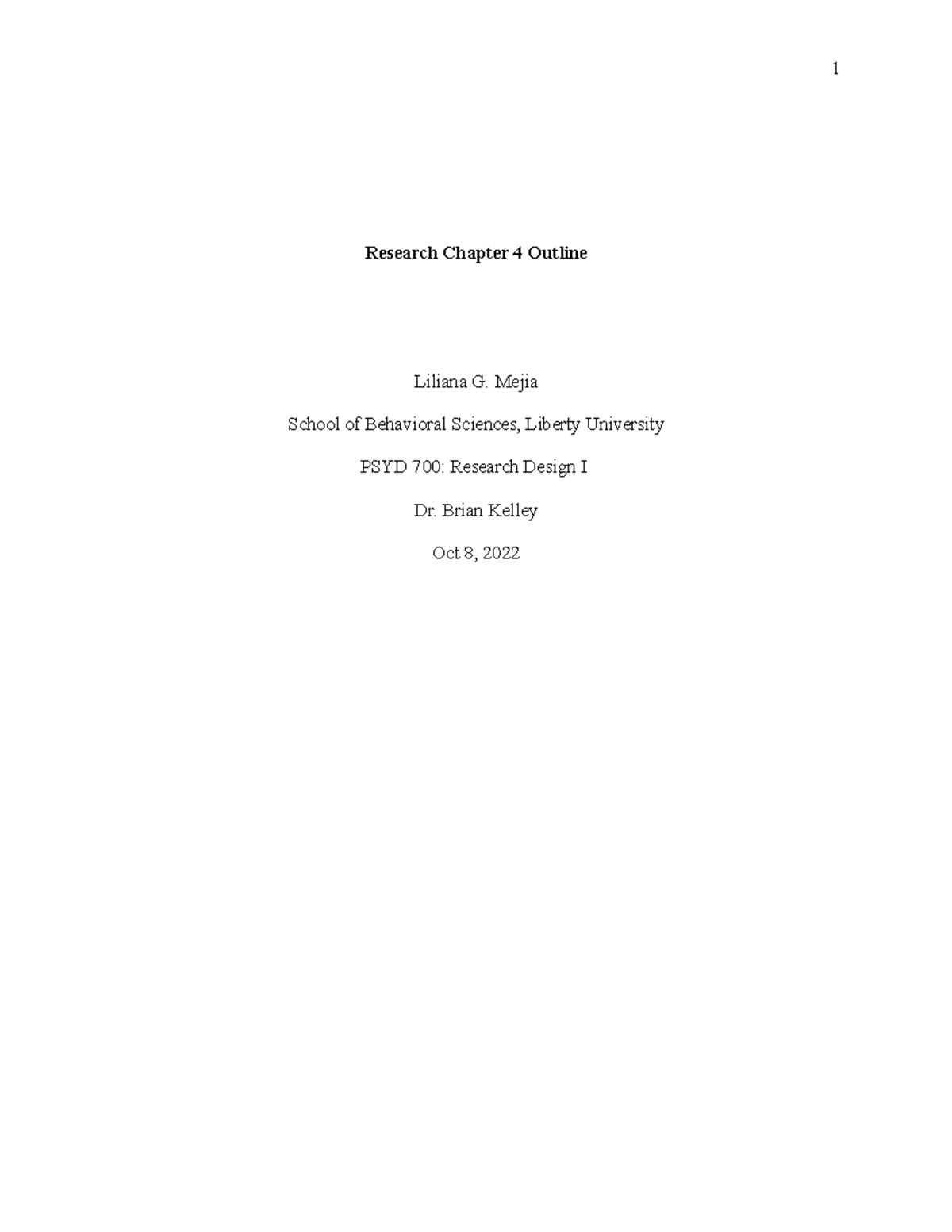 700 Chapter 4 Outline - hope it helps - Research Chapter 4 Outline ...