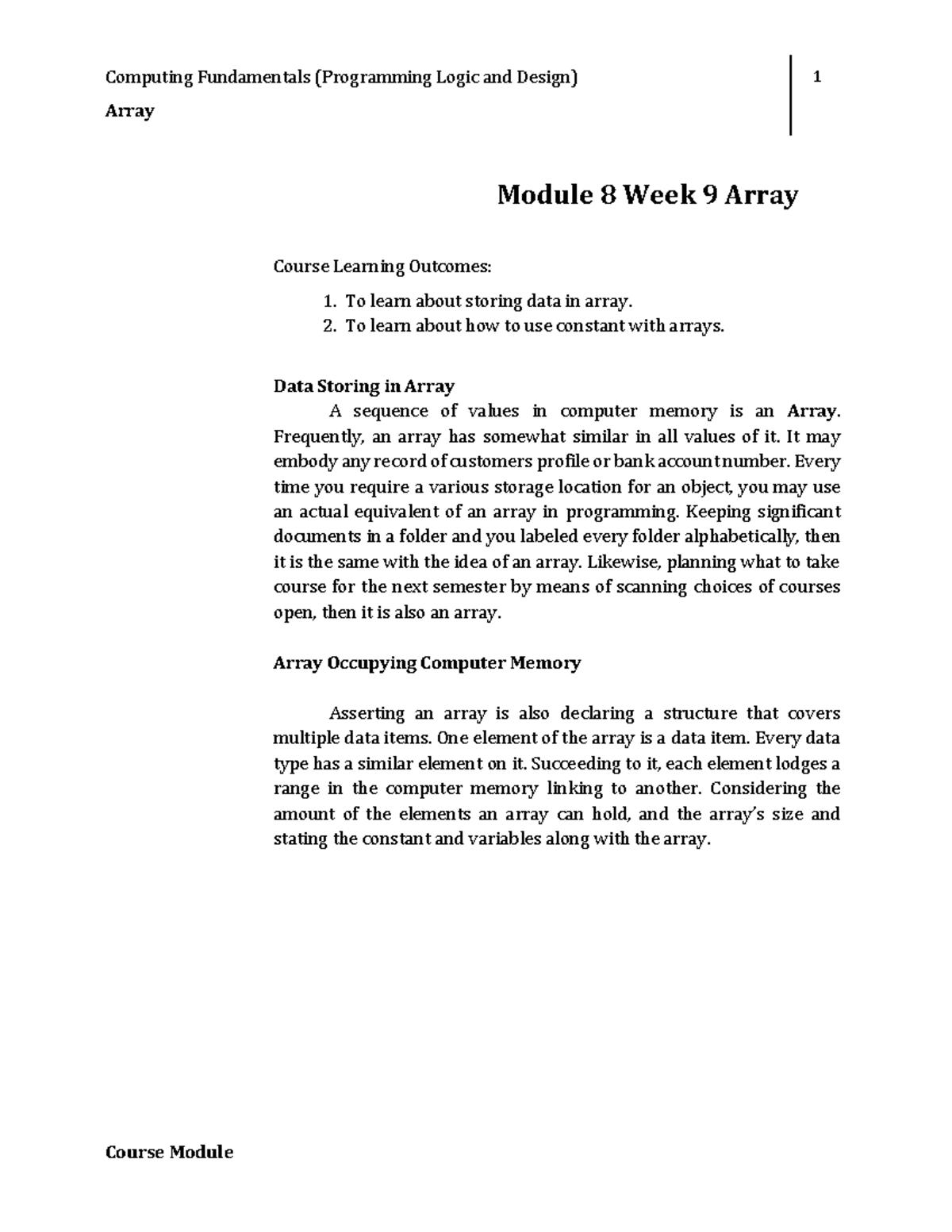Module Week 9 - very handy and reliable, good for studying and profound ...