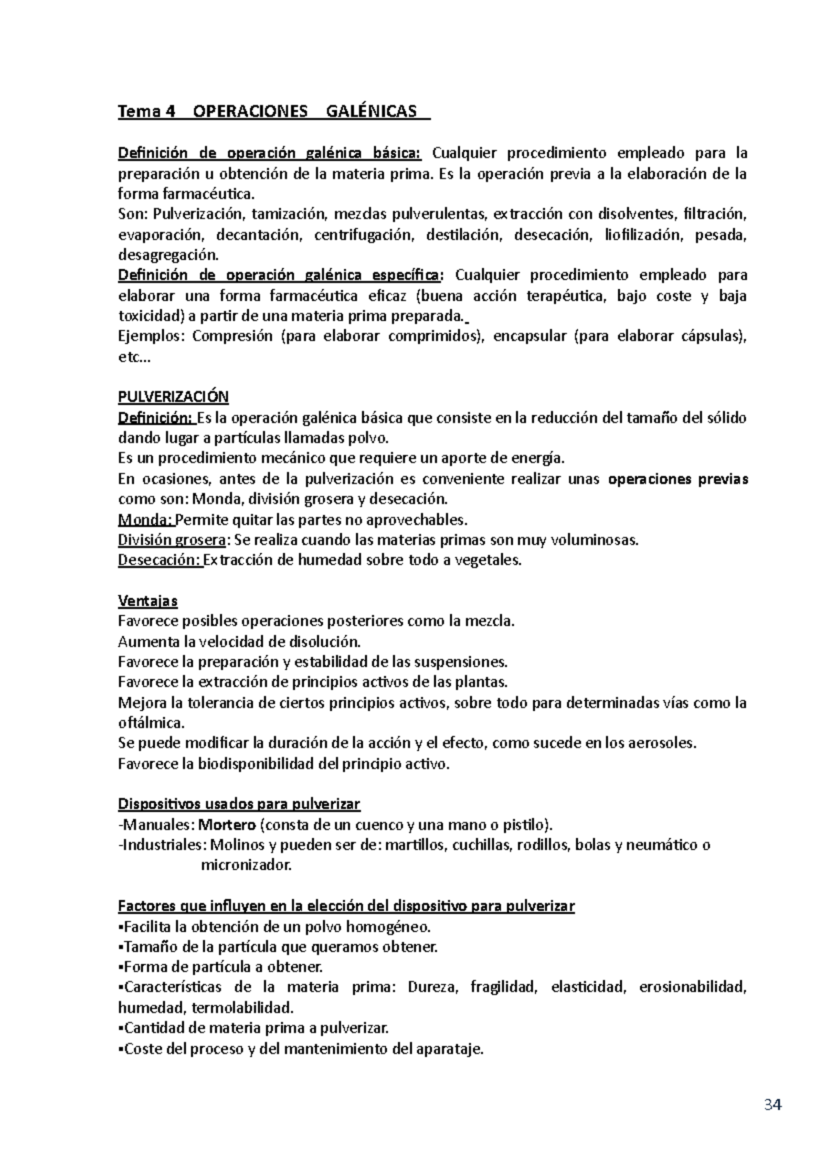 Operaciones galénicas - Tema 4 OPERACIONES GALÉNICAS Definición de ...