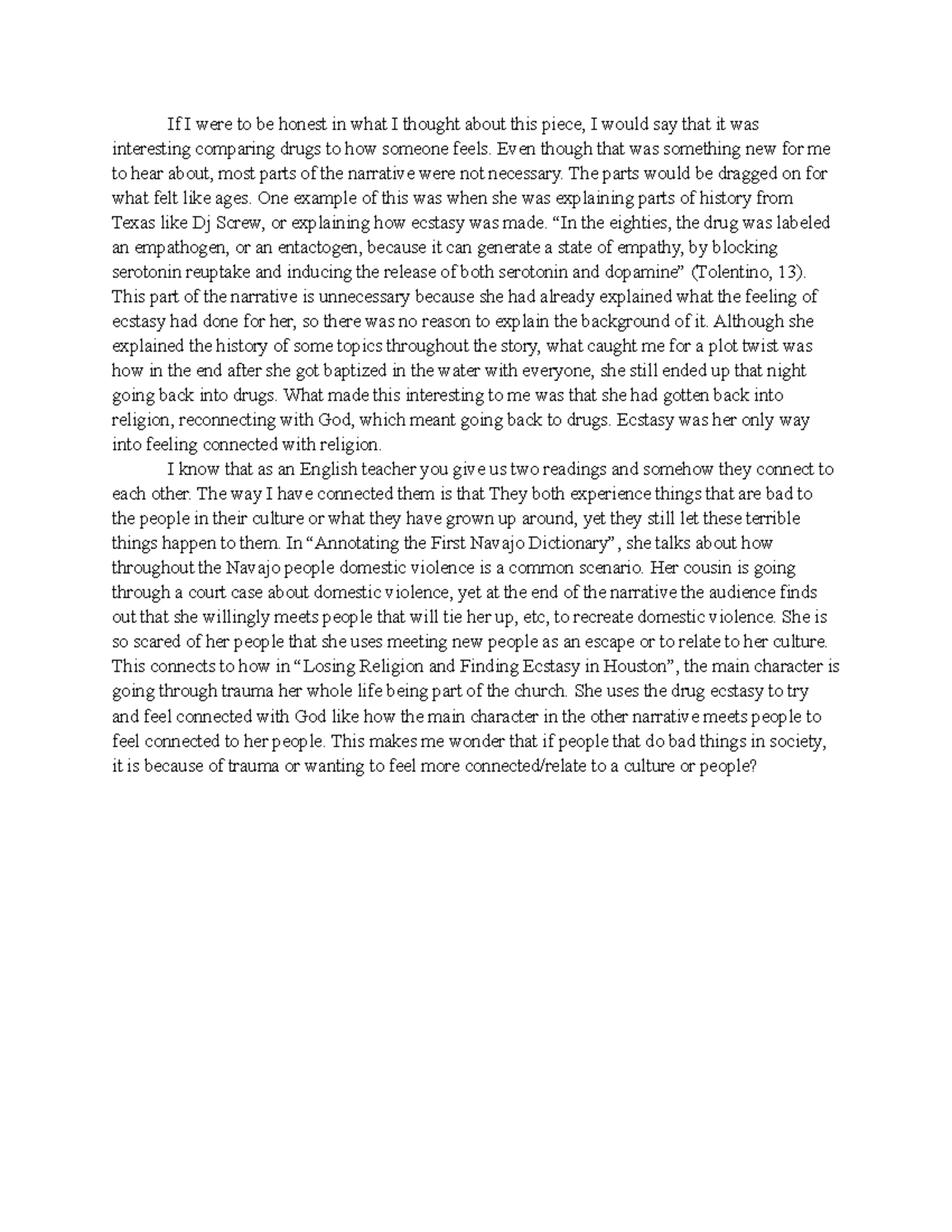 Reflective Review - If I were to be honest in what I thought about this ...