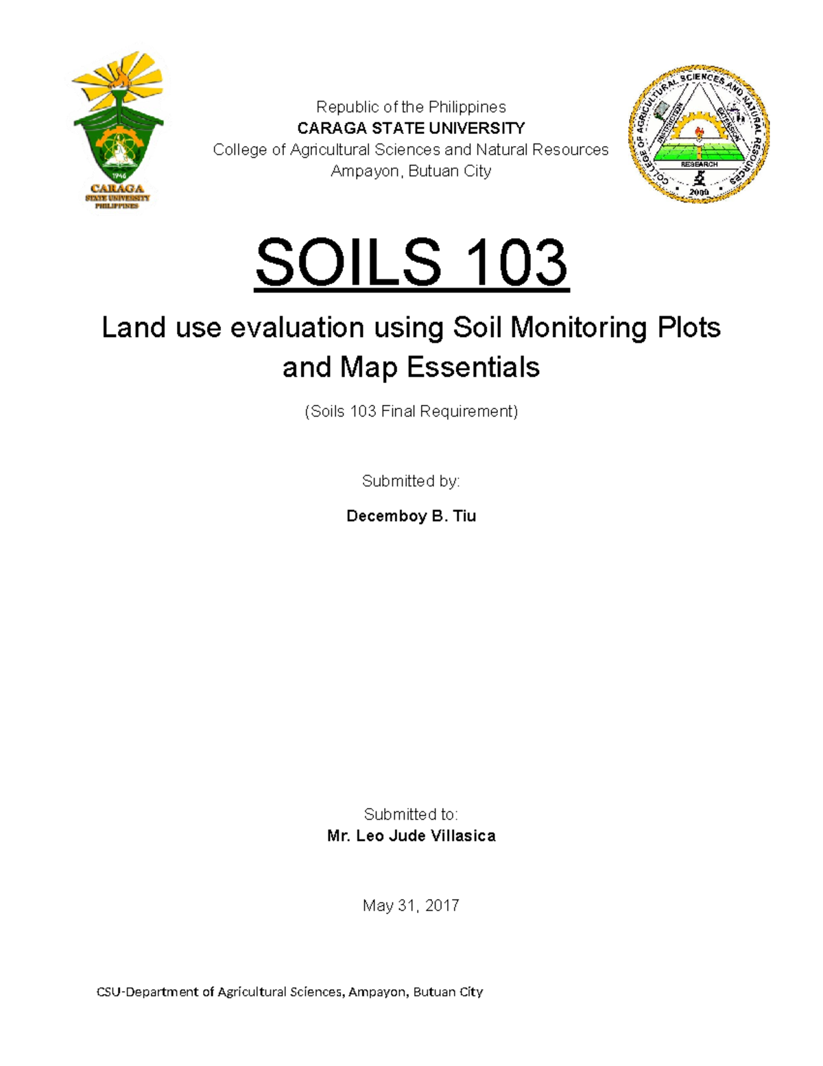 Land use evaluation using Soil Monitoring Plots and Map Essentials ...