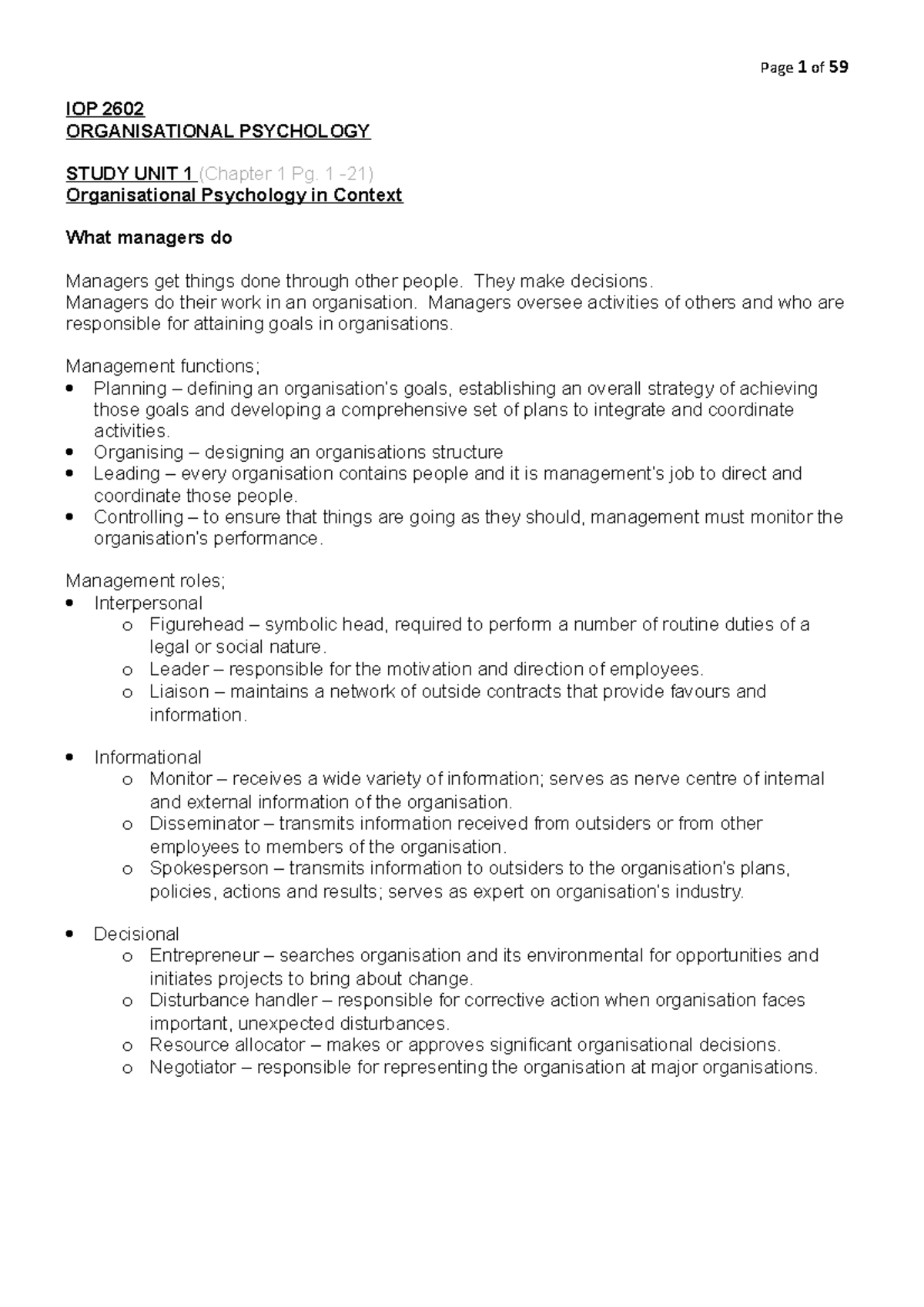 Organisational Psychology - IOP 2602 - IOP 2602 ORGANISATIONAL ...