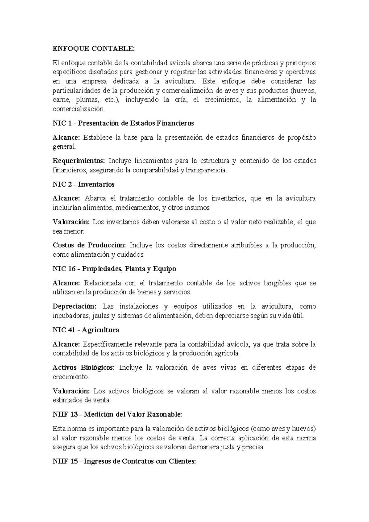 Enfoque Contable - ENFOQUE CONTABLE: El enfoque contable de la contabilidad avícola abarca una ...