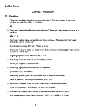 Activity #2 answer KEY - Class activities are worth 10% of the class ...