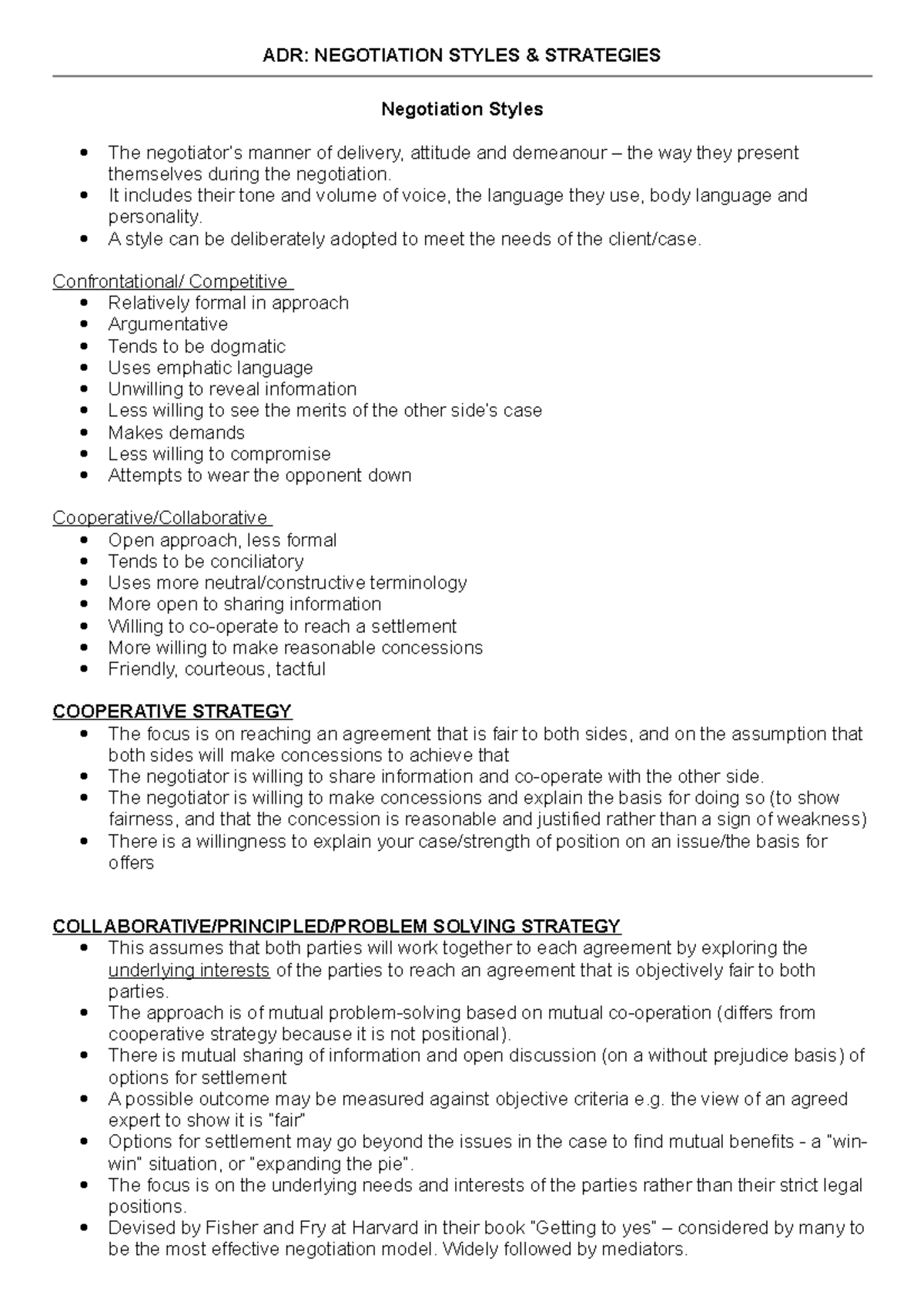 Negotiation styles and strategies 2013 - ADR: NEGOTIATION STYLES &amp ...