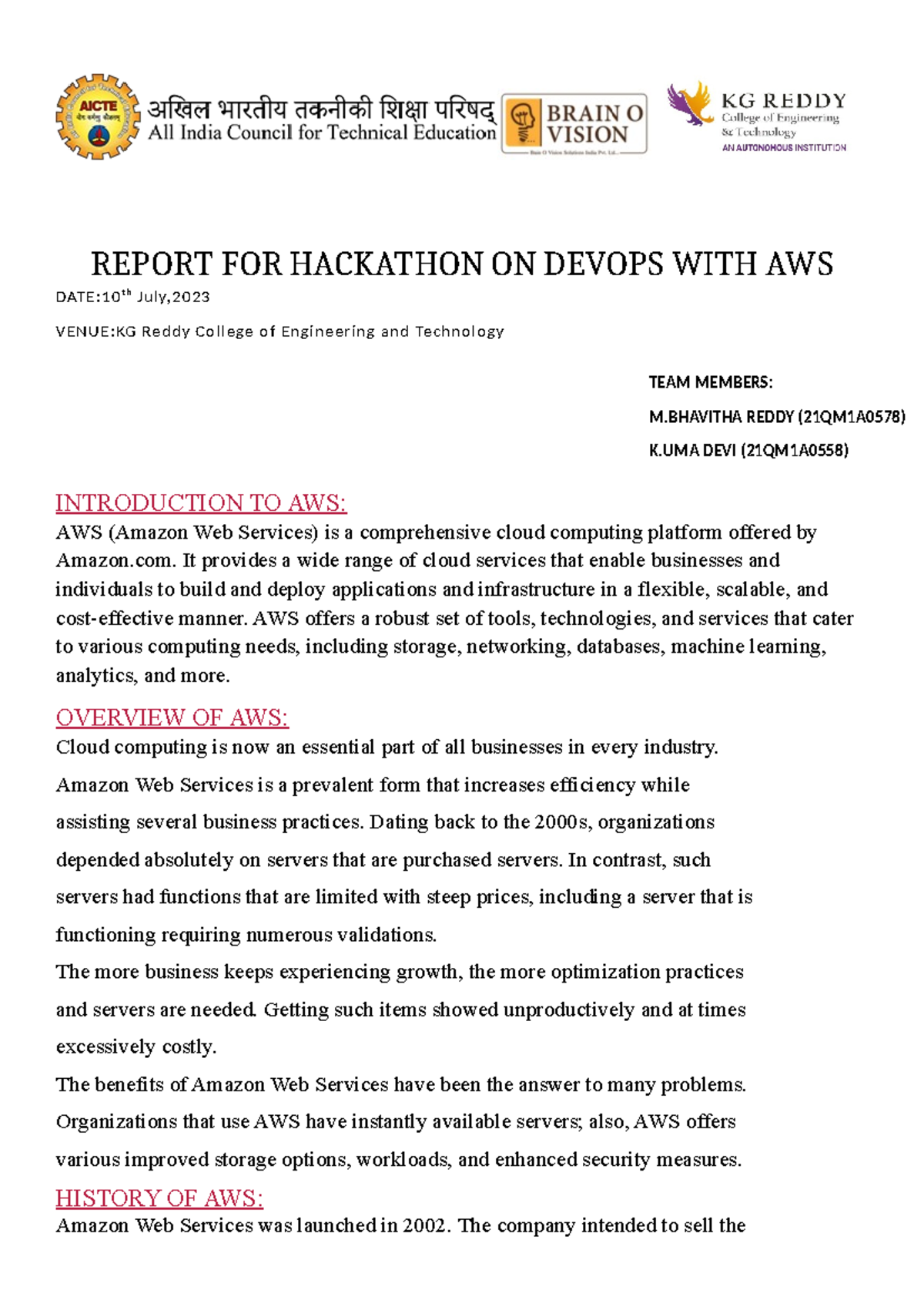 Reportforhackathonondevopswithaws-2305843009214421559 - REPORT FOR HACKATHON ON DEVOPS WITH AWS ...